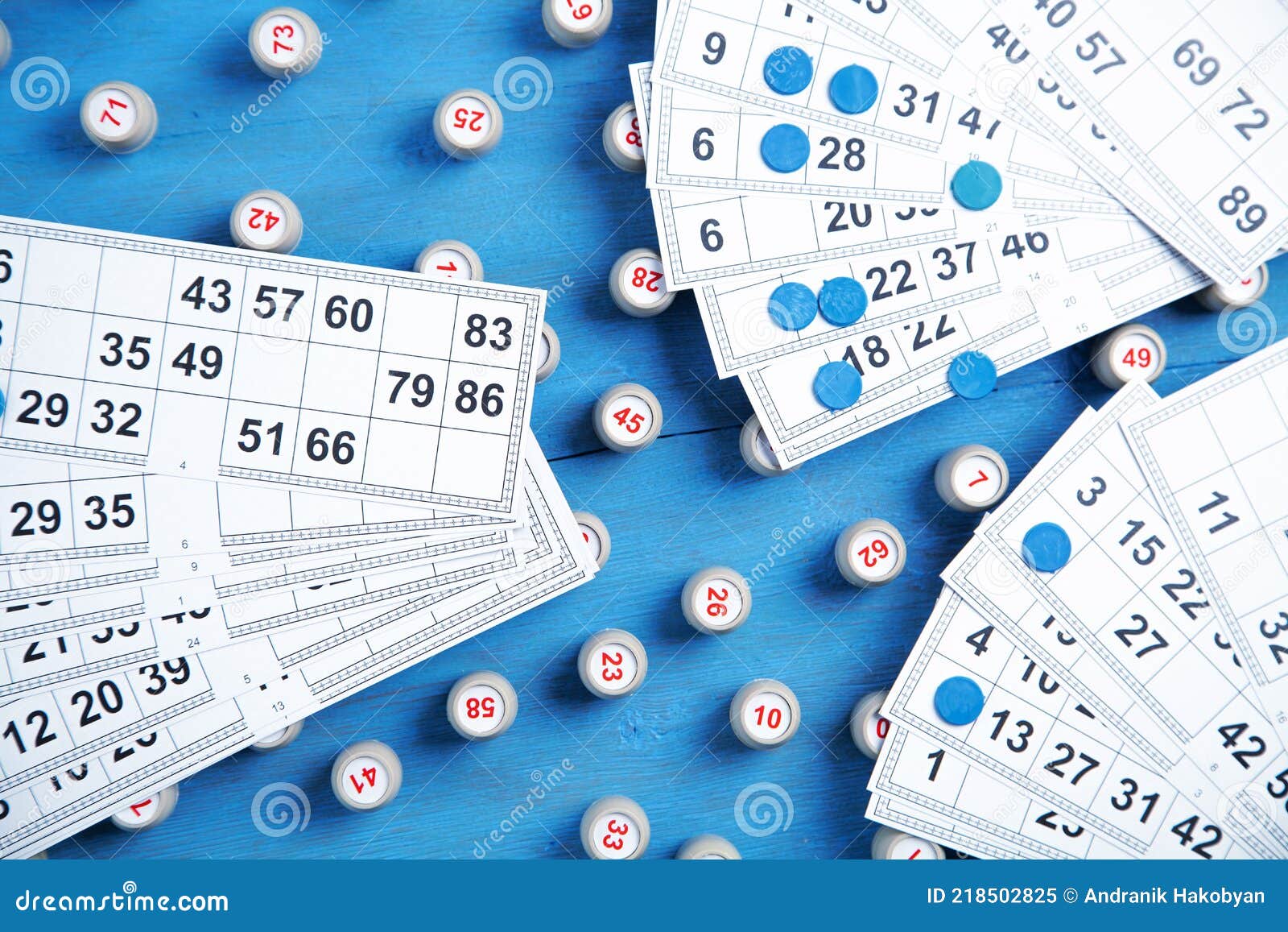 Barrels with Numbers and Cards for Lotto Table Game Stock Image - Image ...