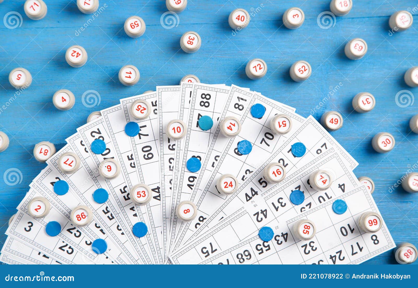Barrels with Numbers and Cards for Lotto Table Game Stock Photo - Image ...
