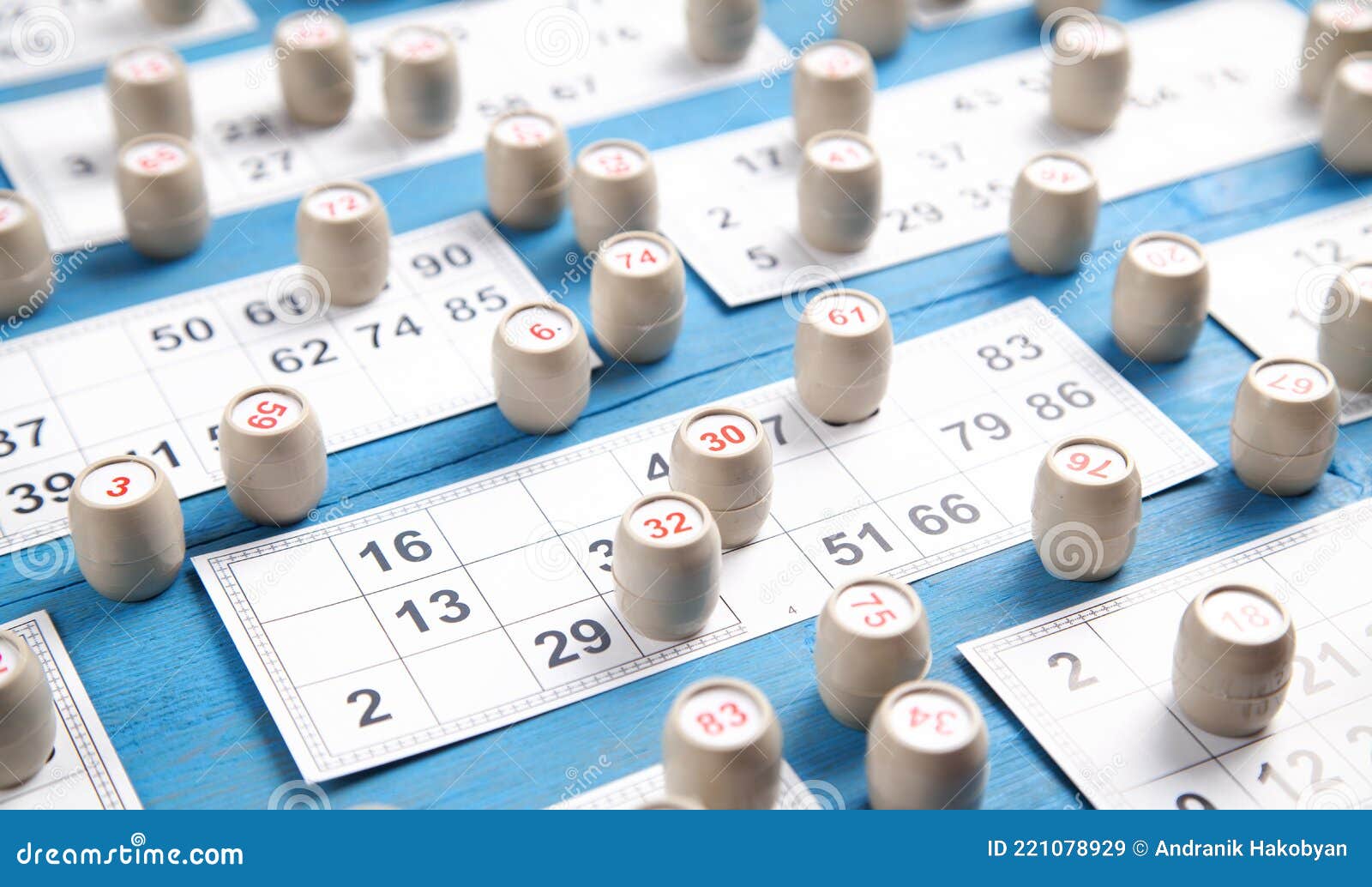 Barrels with Numbers and Cards for Lotto Table Game Stock Image - Image ...