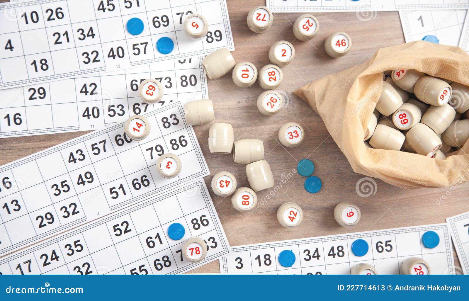Barrels with Numbers and Cards for Lotto Table Game Stock Image - Image ...