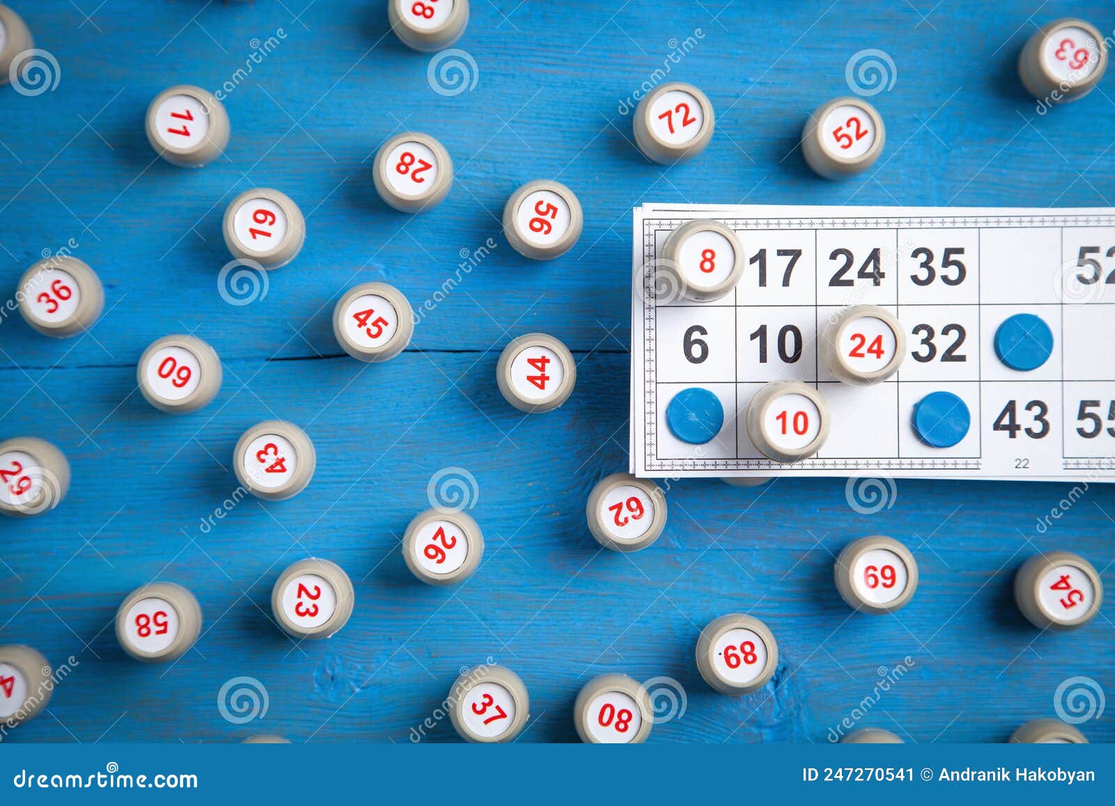 Barrels with Numbers and Cards for Lotto Table Game Stock Image - Image ...