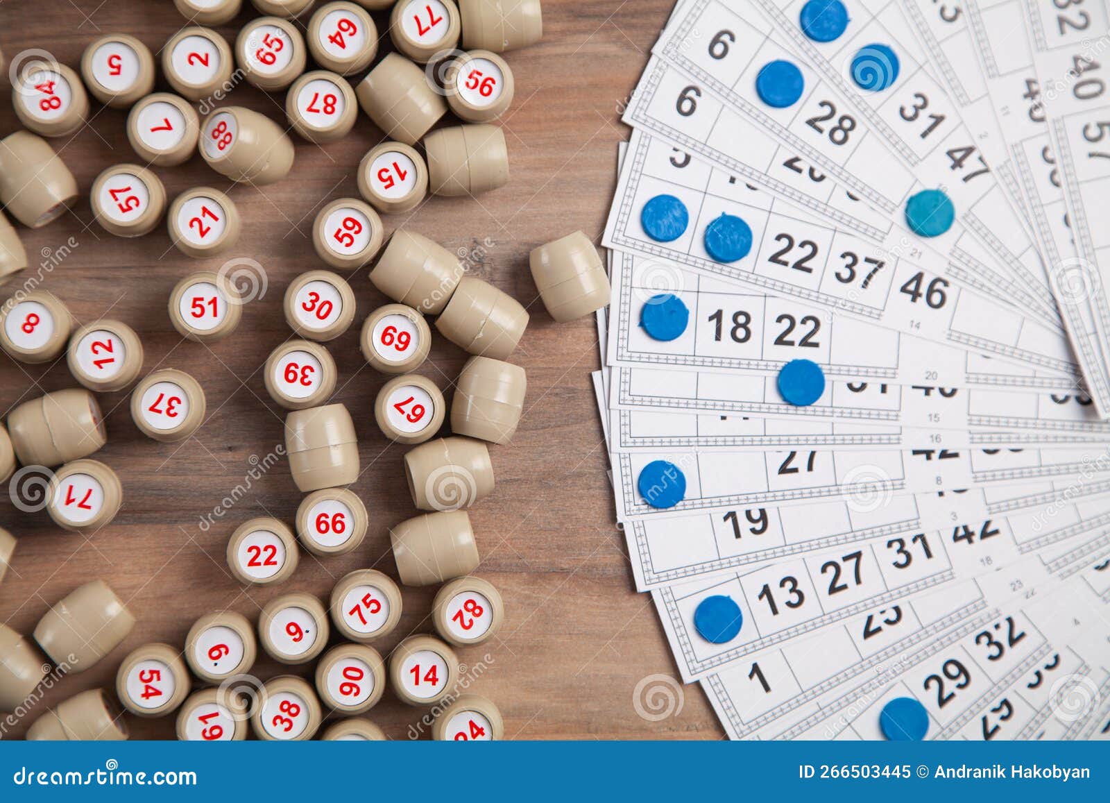 Barrels with Numbers and Cards for Lotto Table Game Stock Image - Image ...
