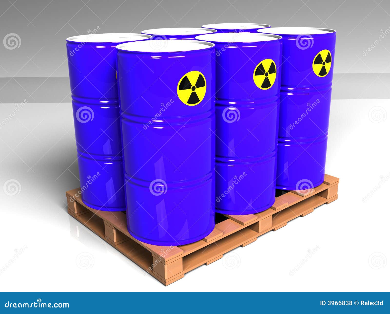 Barrels with a Radioactive Symbol on the Pallet Stock Illustration ...