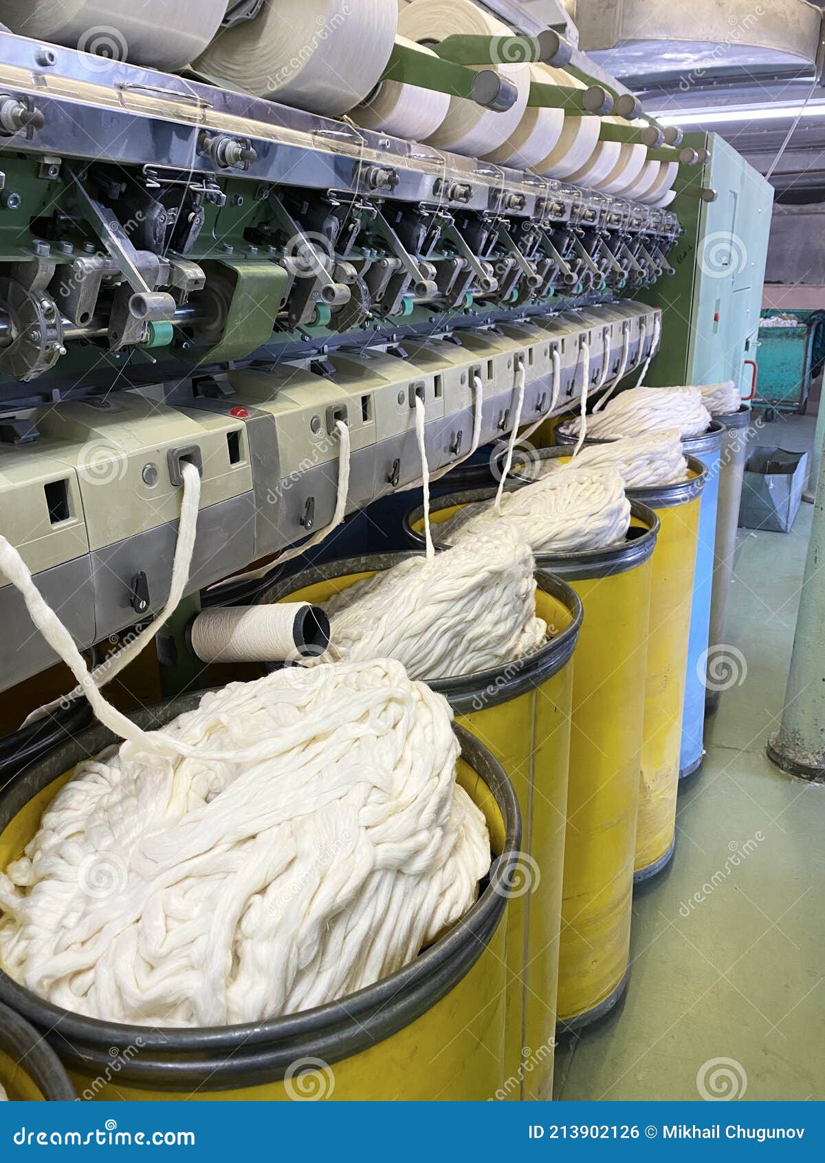 Barrels of Raw Materials Textile Factory Recycling Old Clothes Ecology ...