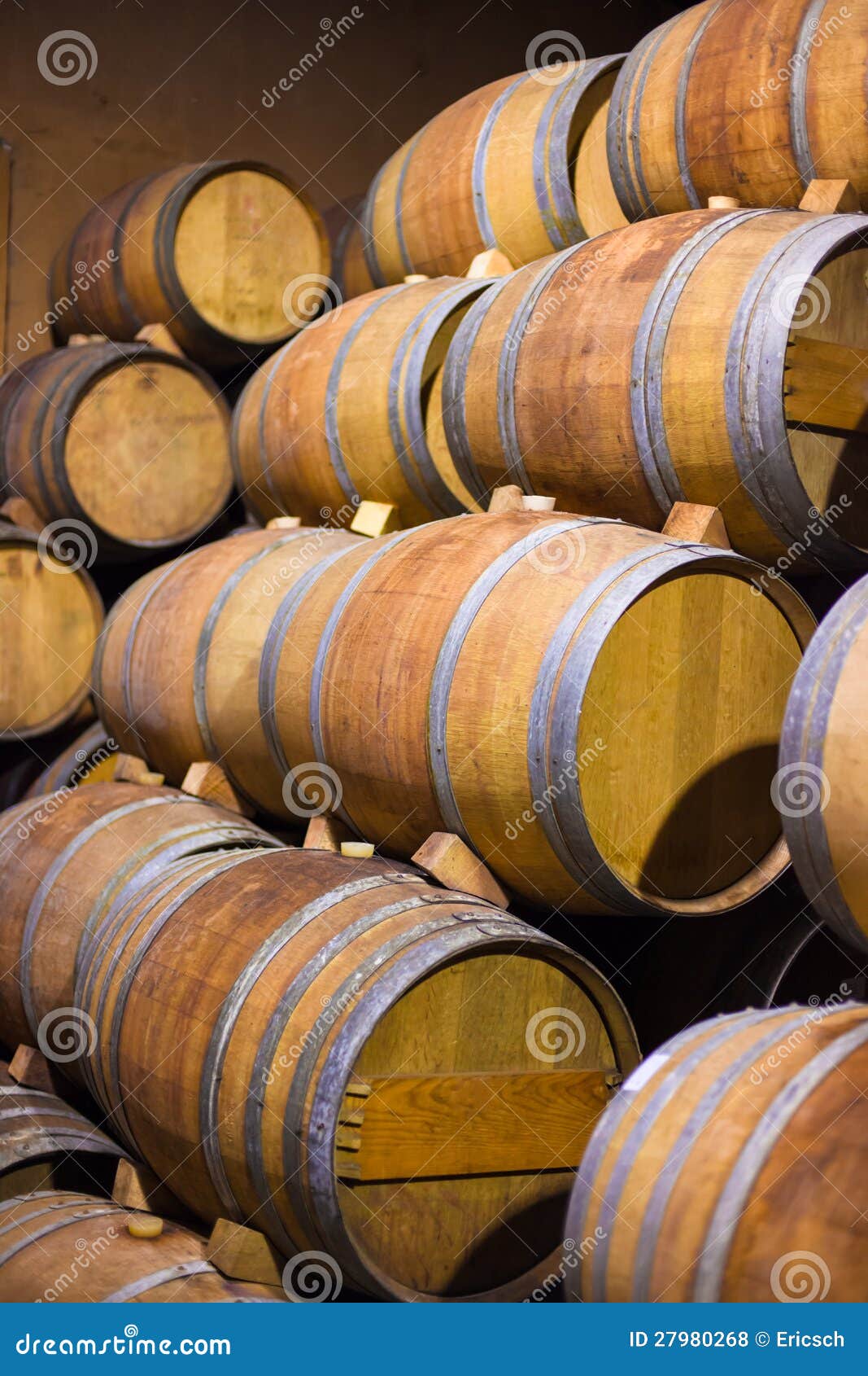 Barrels of South African Wine Stock Photo - Image of basement, storage ...