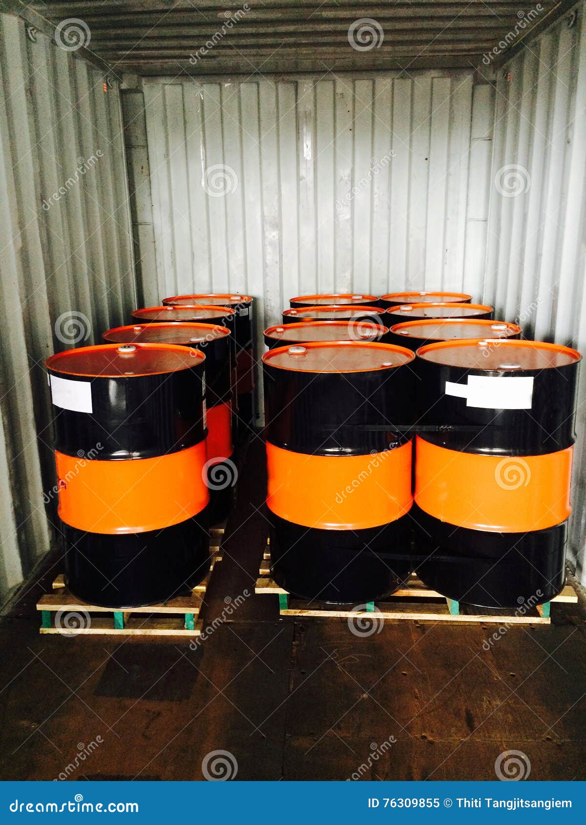 Barrels Stacked Inside Truck Stock Image - Image of cargo, diesel: 76309855