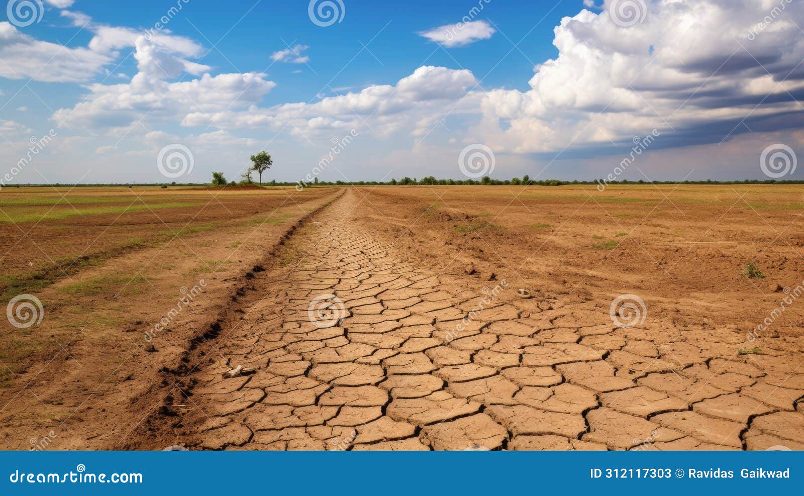 Barren Field Soil Cracks Drought Impact Stock Illustration ...