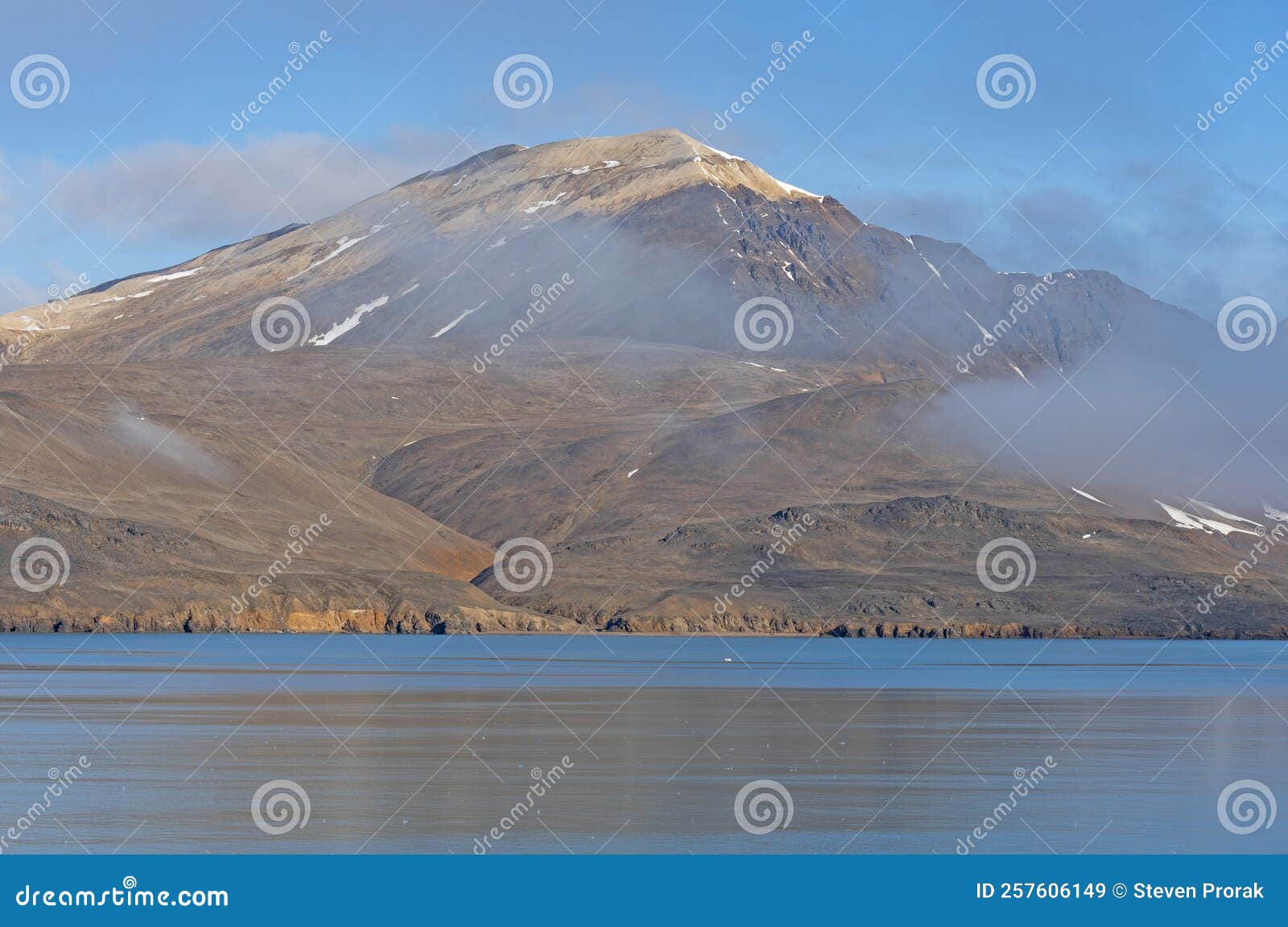 Barren Hills in the High Arctic Stock Image - Image of ocean, natural ...