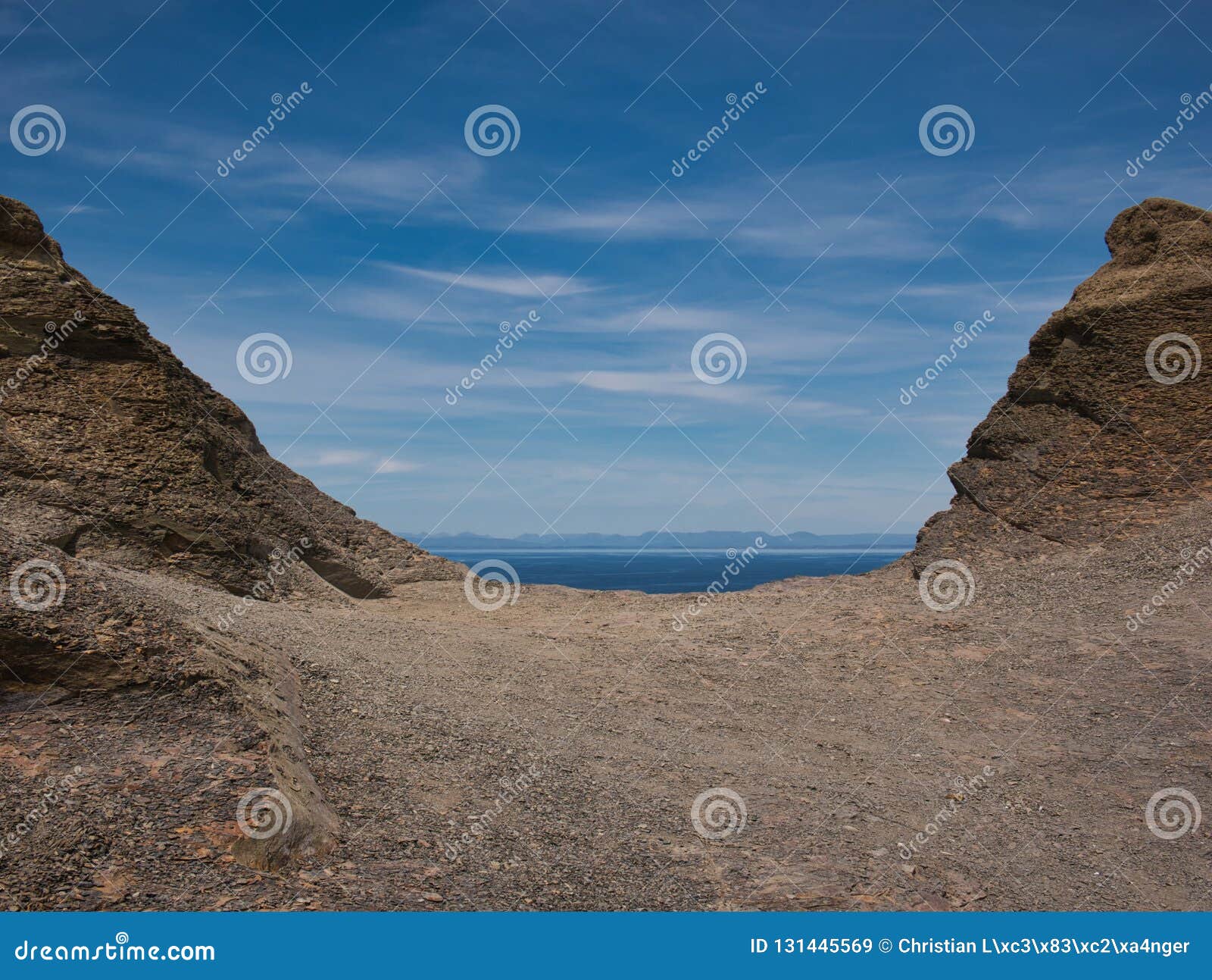 Barren Landscape Overlooking the Atlantic Ocean Stock Image - Image of ...
