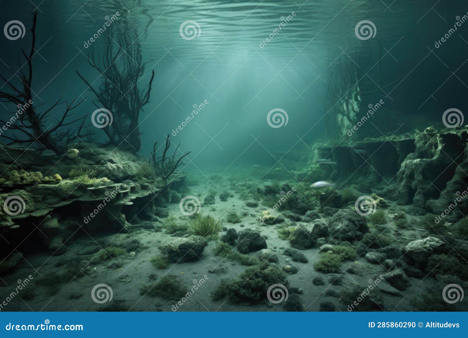 A Barren Underwater Seascape without Fish Stock Photo - Image of ...