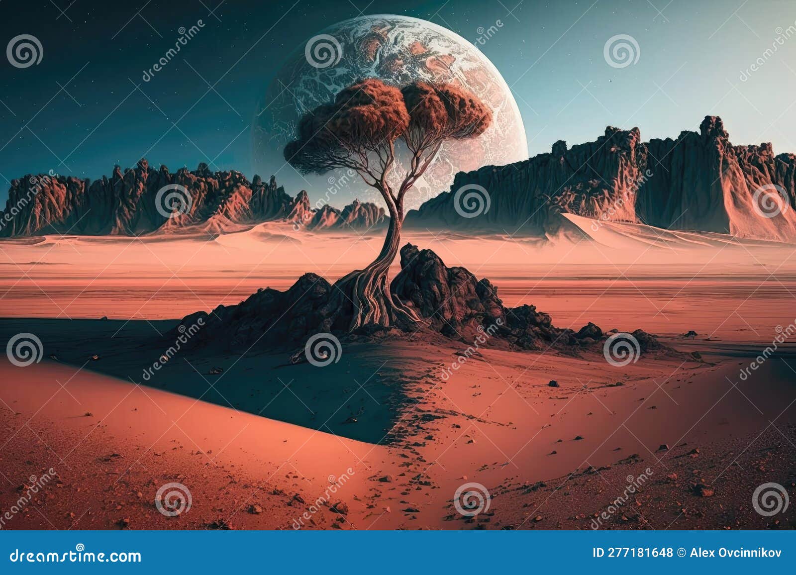 Barren World Landscape for Posters and Wallpapers. Stock Illustration ...