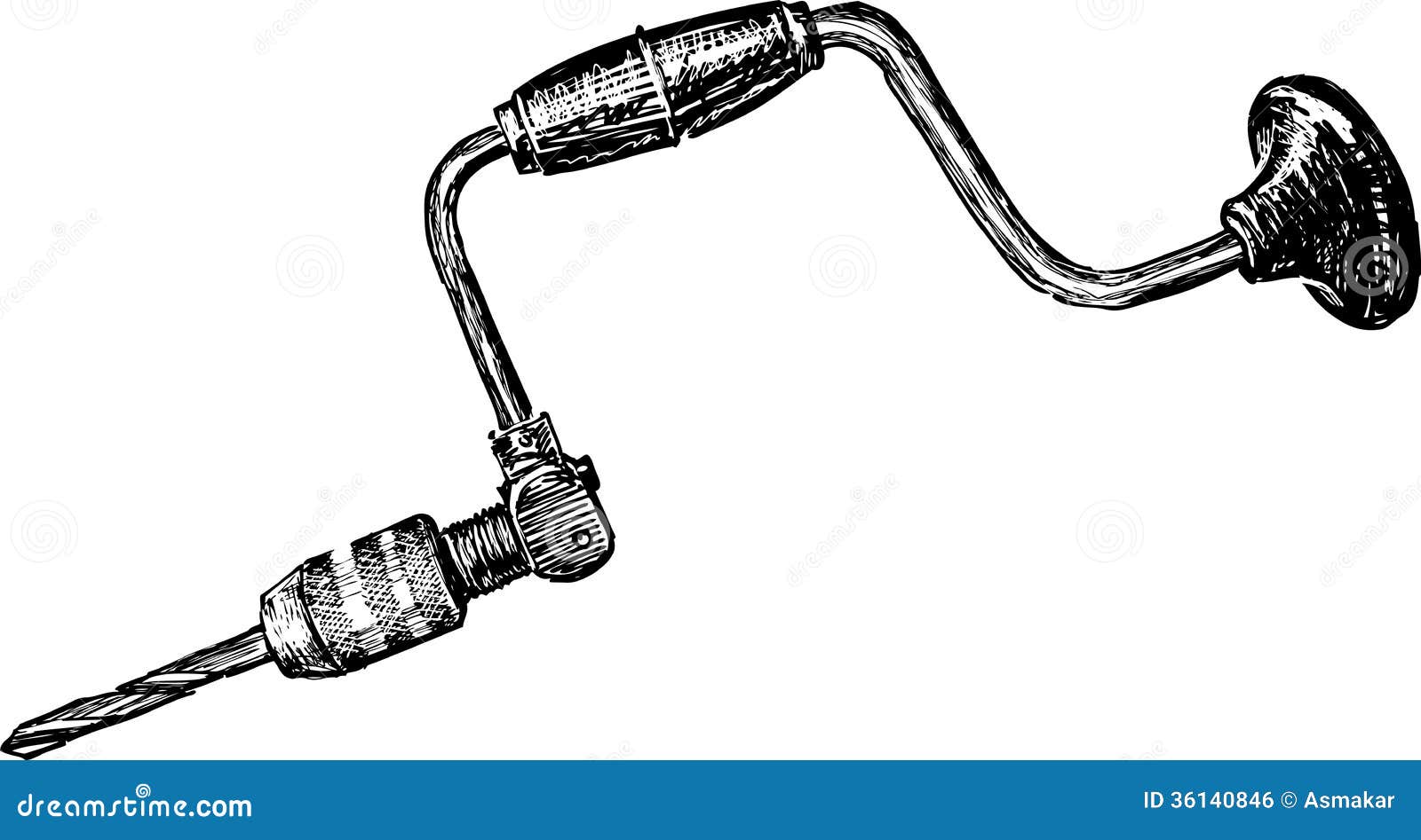 Barrena de mano ilustración del vector. Ilustración de antiguo - 36140846