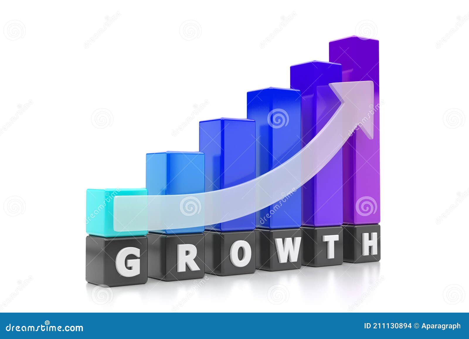 Barres Du Graphique De Croissance Sur Fond Blanc Illustration Stock ...