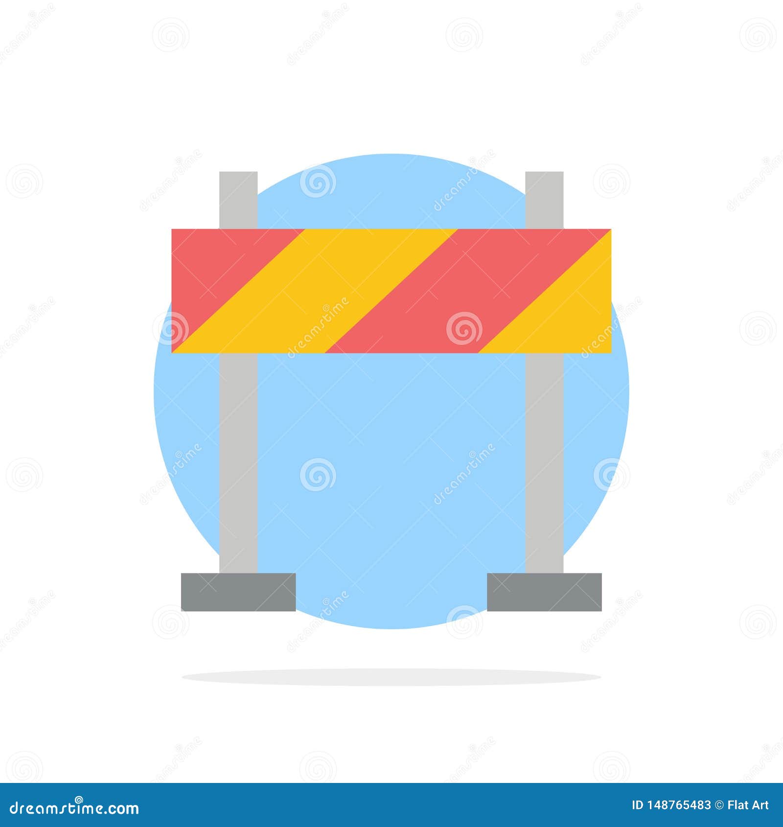 Barricade, Barrier, Construction Abstract Circle Background Flat Color ...