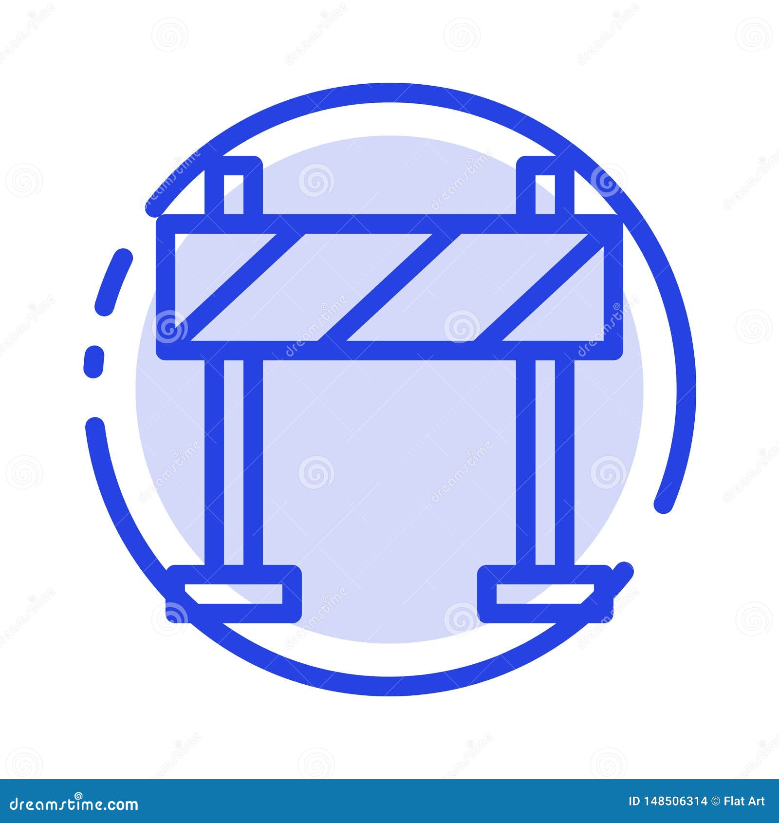 Barricade, Barrier, Construction Line Icon With 5 Steps Presentation ...