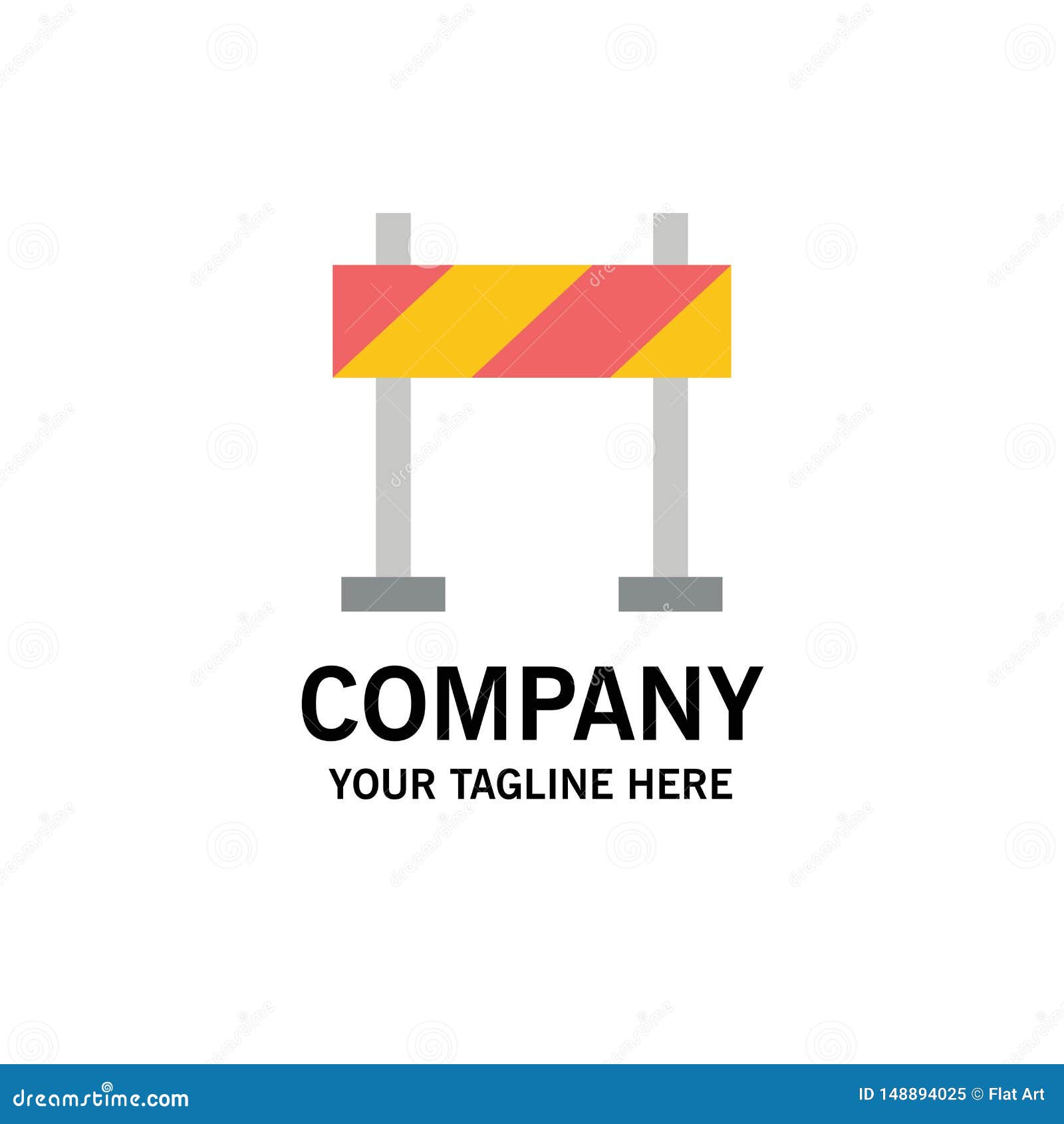 Barricade, Barrier, Construction Business Logo Template. Flat Color ...