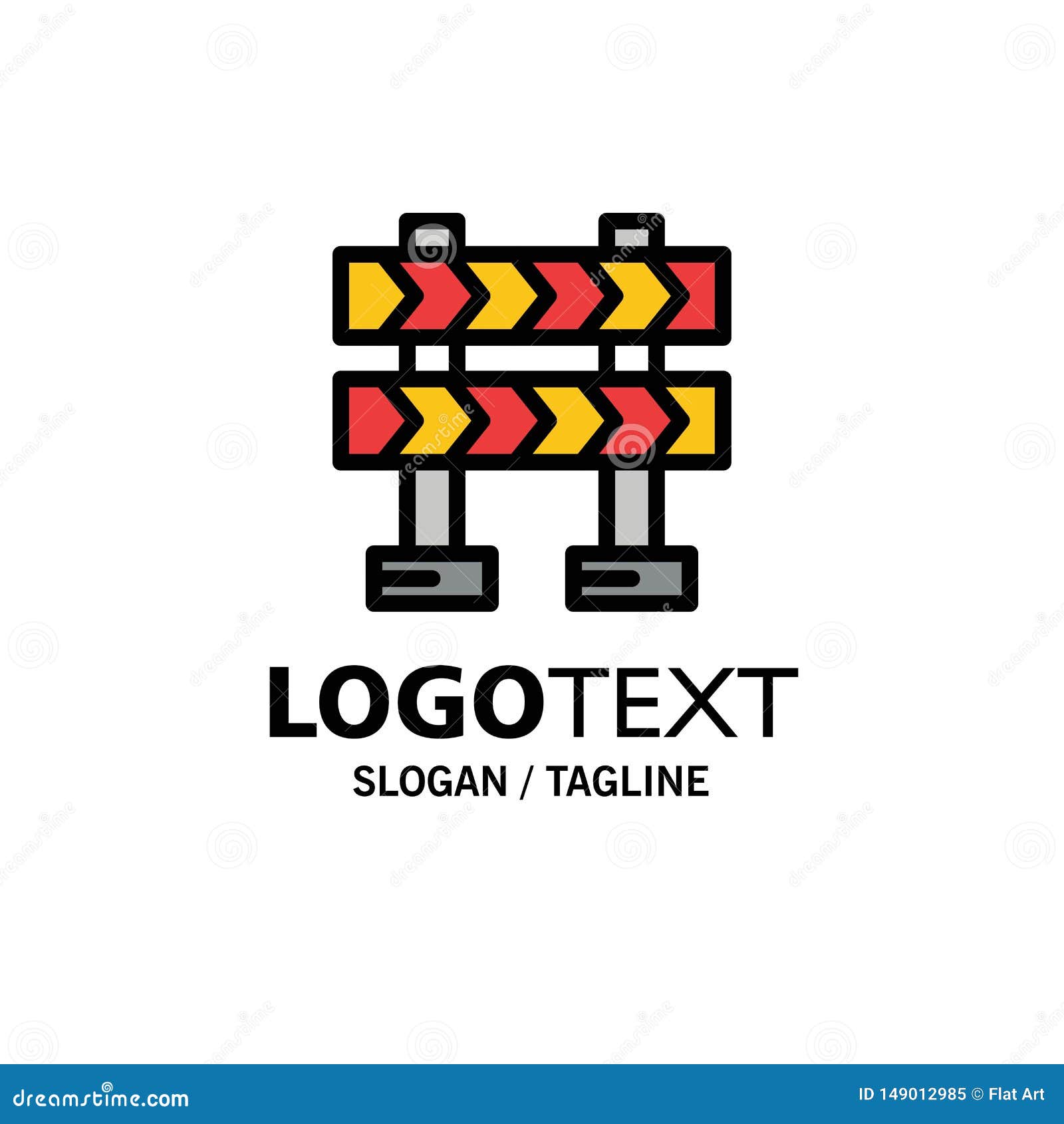 Barricade, Barrier, Construction Business Logo Template. Flat Color ...