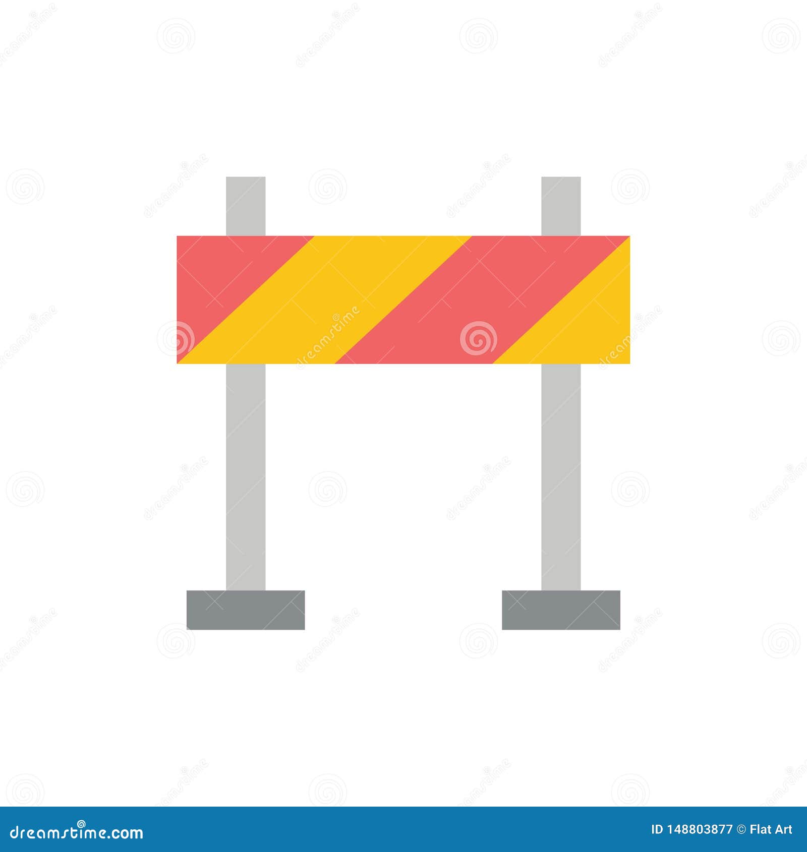 Barricade, Barrier, Construction Flat Color Icon. Vector Icon Banner ...