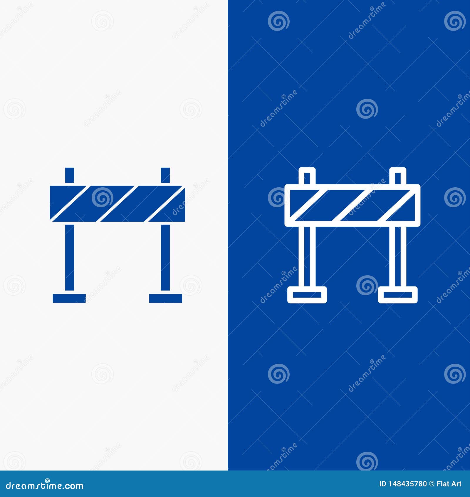 Barricade, Barrier, Construction Line Icon With 5 Steps Presentation ...