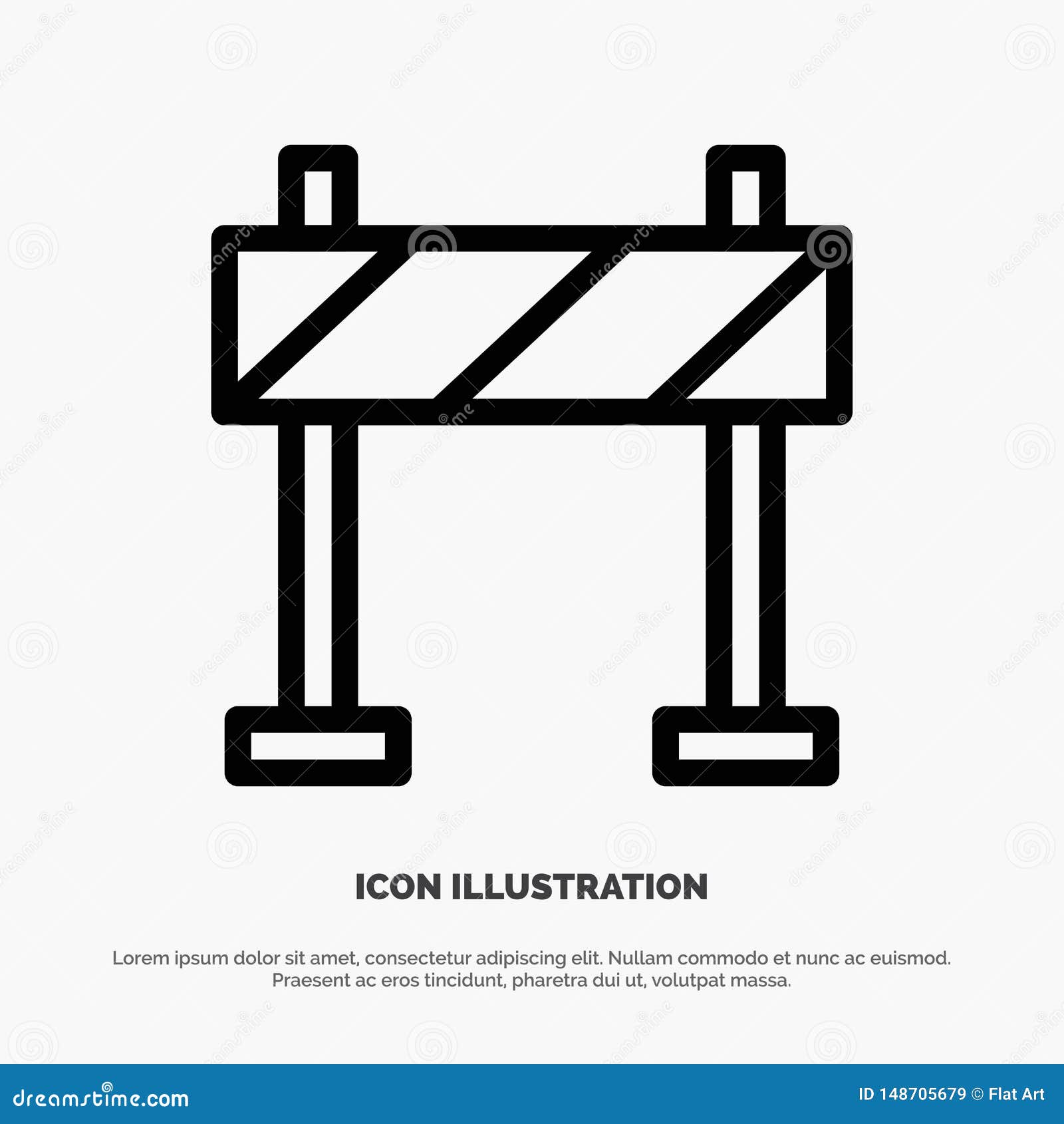 Barricade, Barrier, Construction Line Icon Vector Stock Vector ...