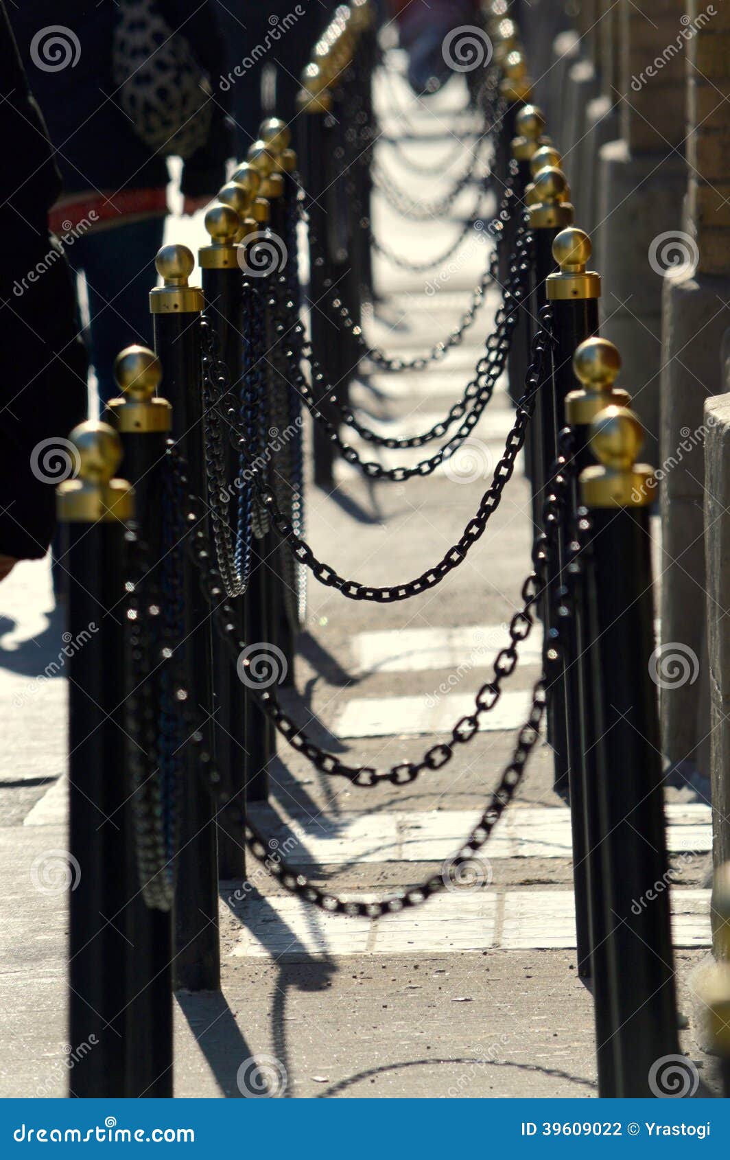 Barricade with chains stock photo. Image of blurred, chain - 39609022