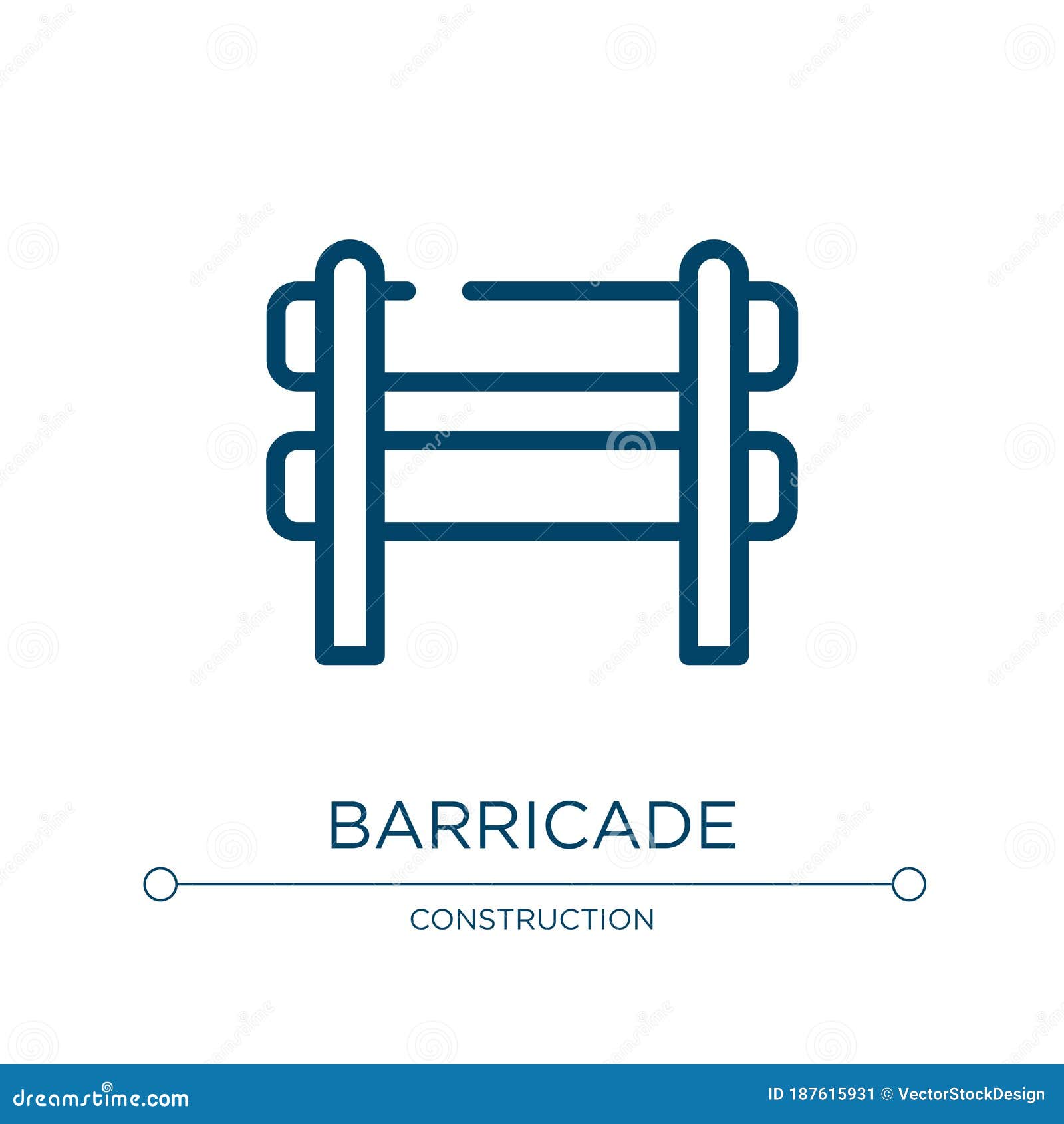 Barricade Icon. Linear Vector Illustration from Tools Collection ...