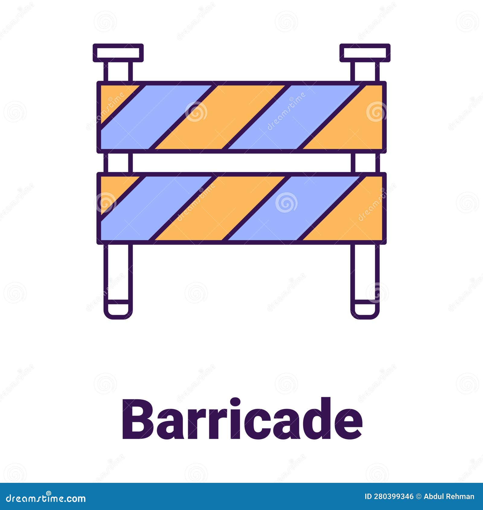 Barricade Vector Icon Easily Modify. Stock Vector - Illustration of ...