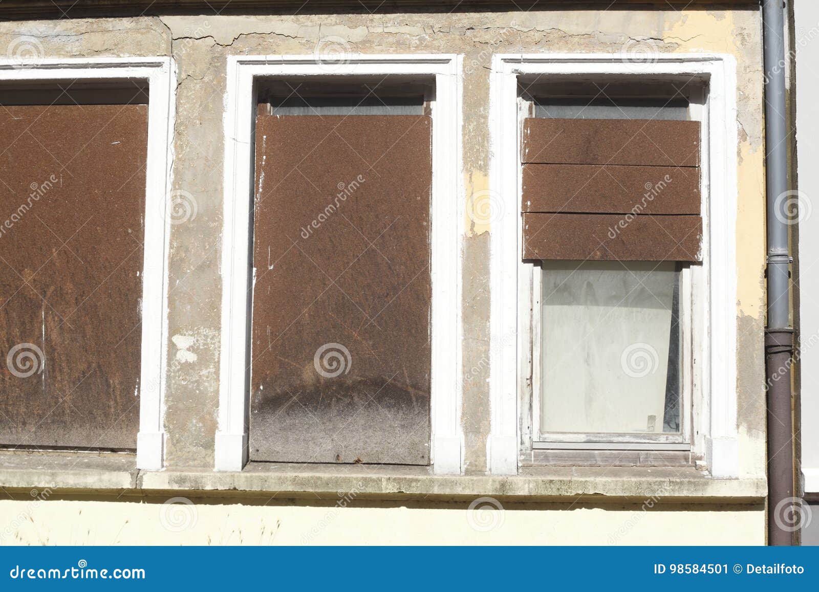 Barricaded old windows stock image. Image of barricades - 98584501