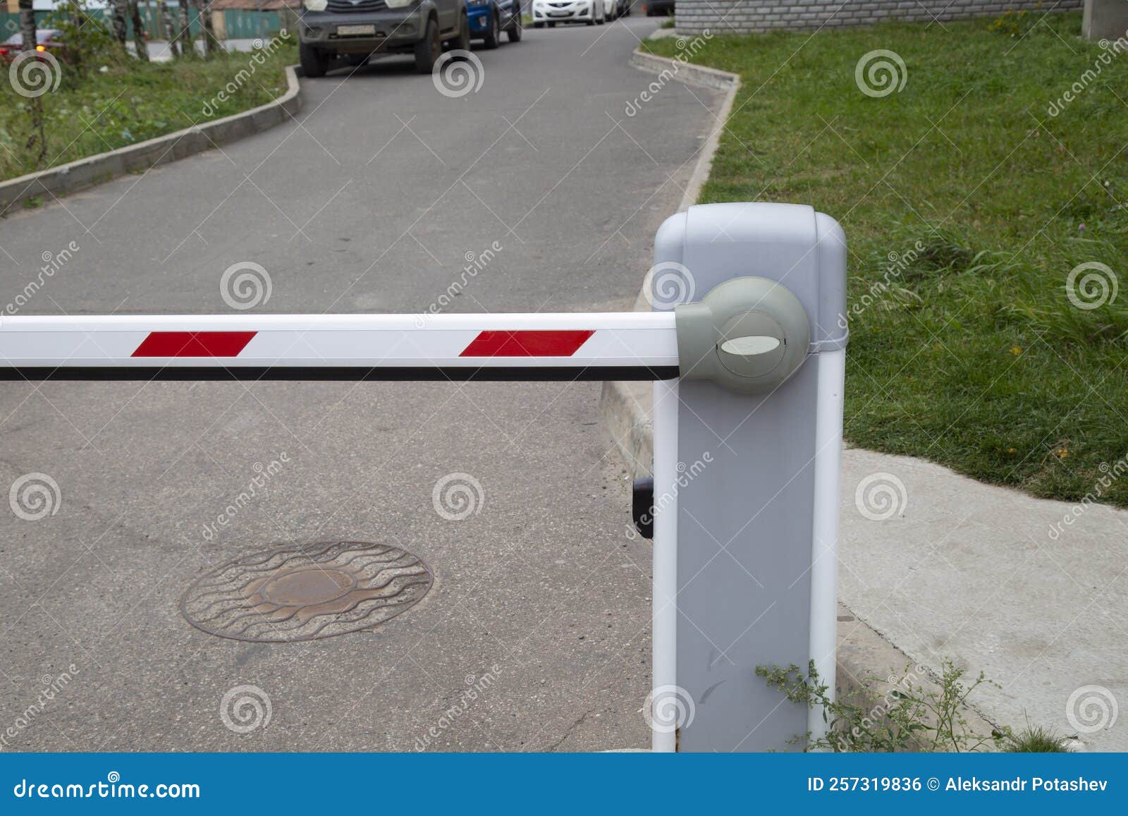 A Barrier for Car Parking. Car Parking in the City Center Stock Photo ...