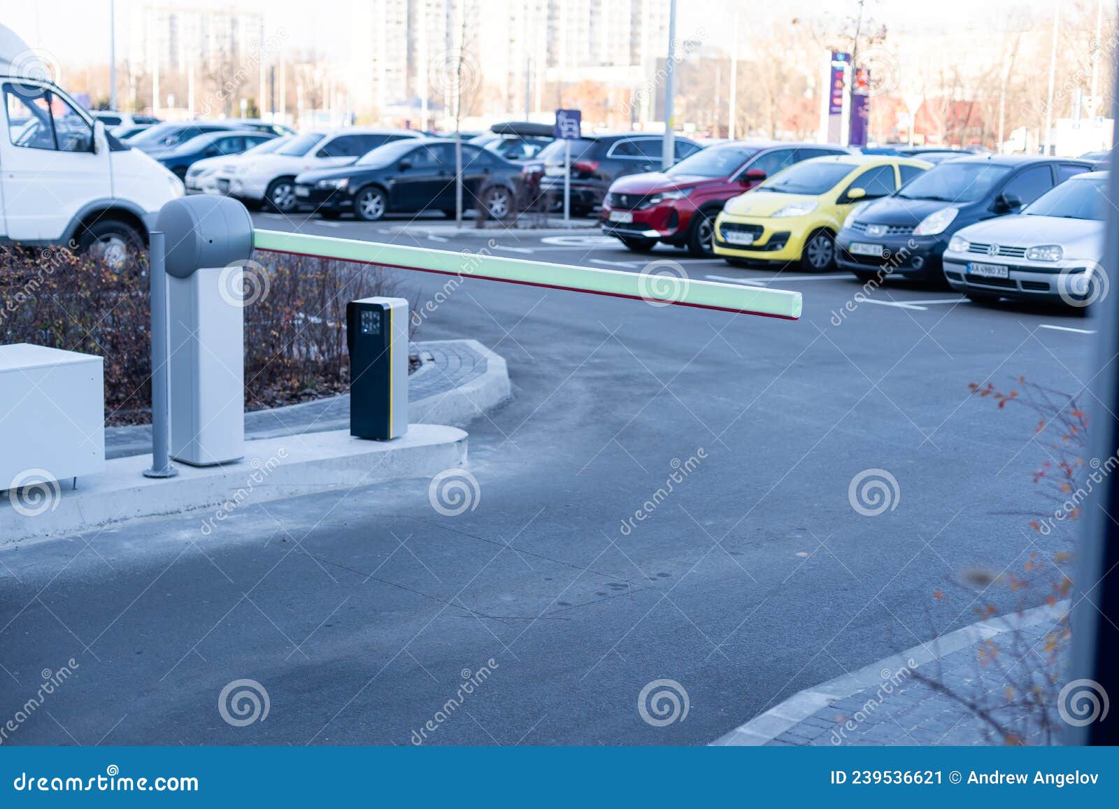 Barrier on the Car Parking, Parking Gate. Editorial Photo - Image of ...