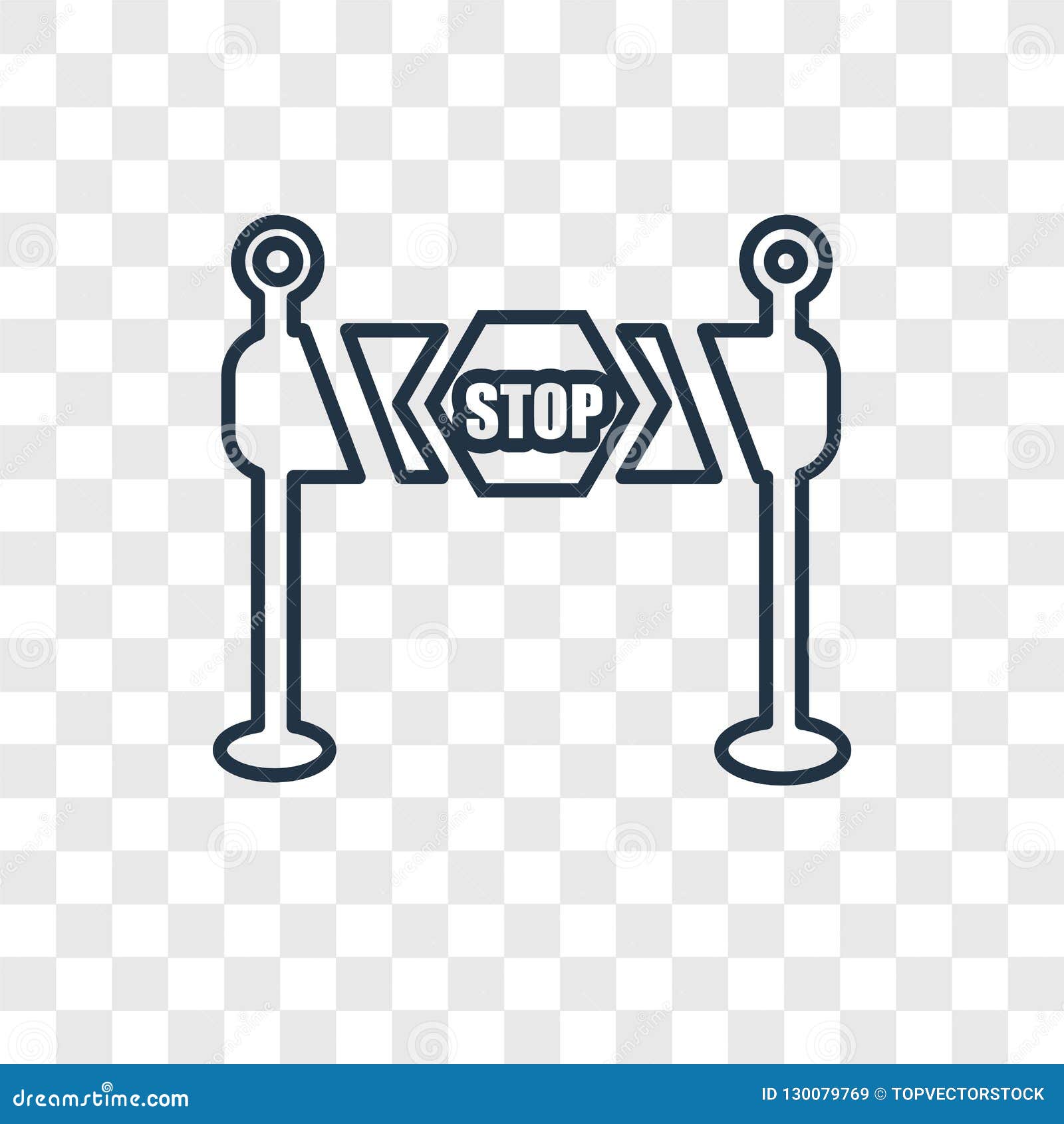 Barrier Concept Vector Linear Icon Isolated On Transparent Background ...