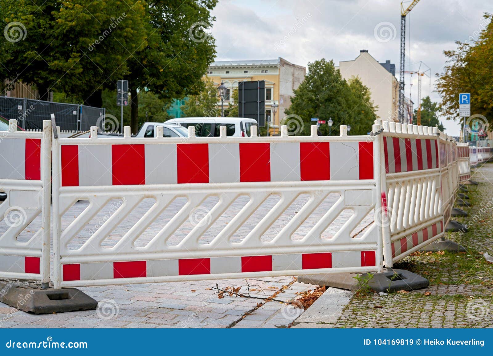 Barrier at a Construction Site Stock Image - Image of center, fence ...
