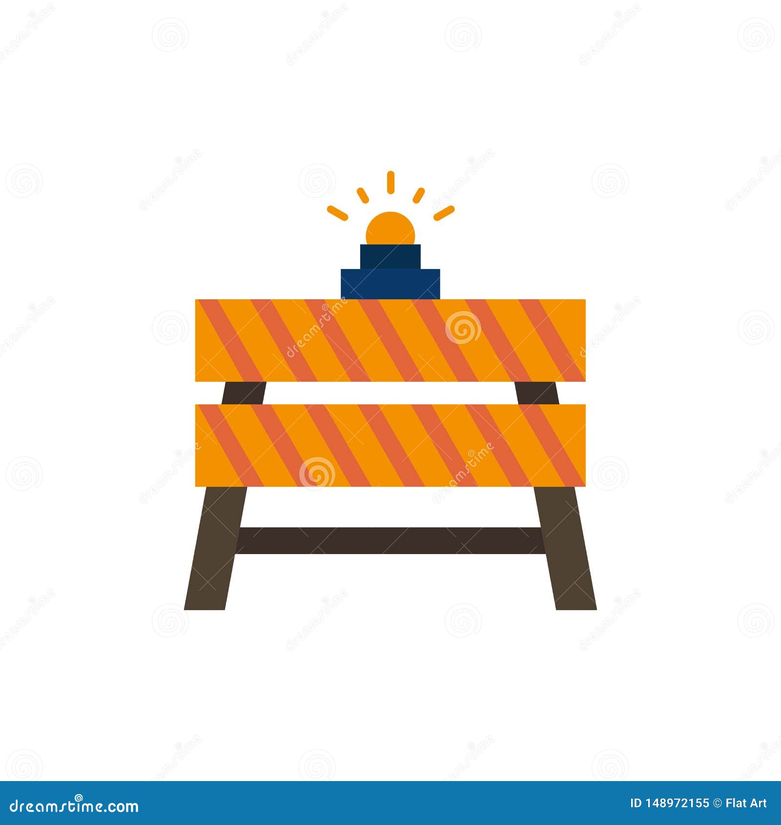 Barrier, Construction, Stop, Closed, Road Flat Color Icon. Vector Icon ...