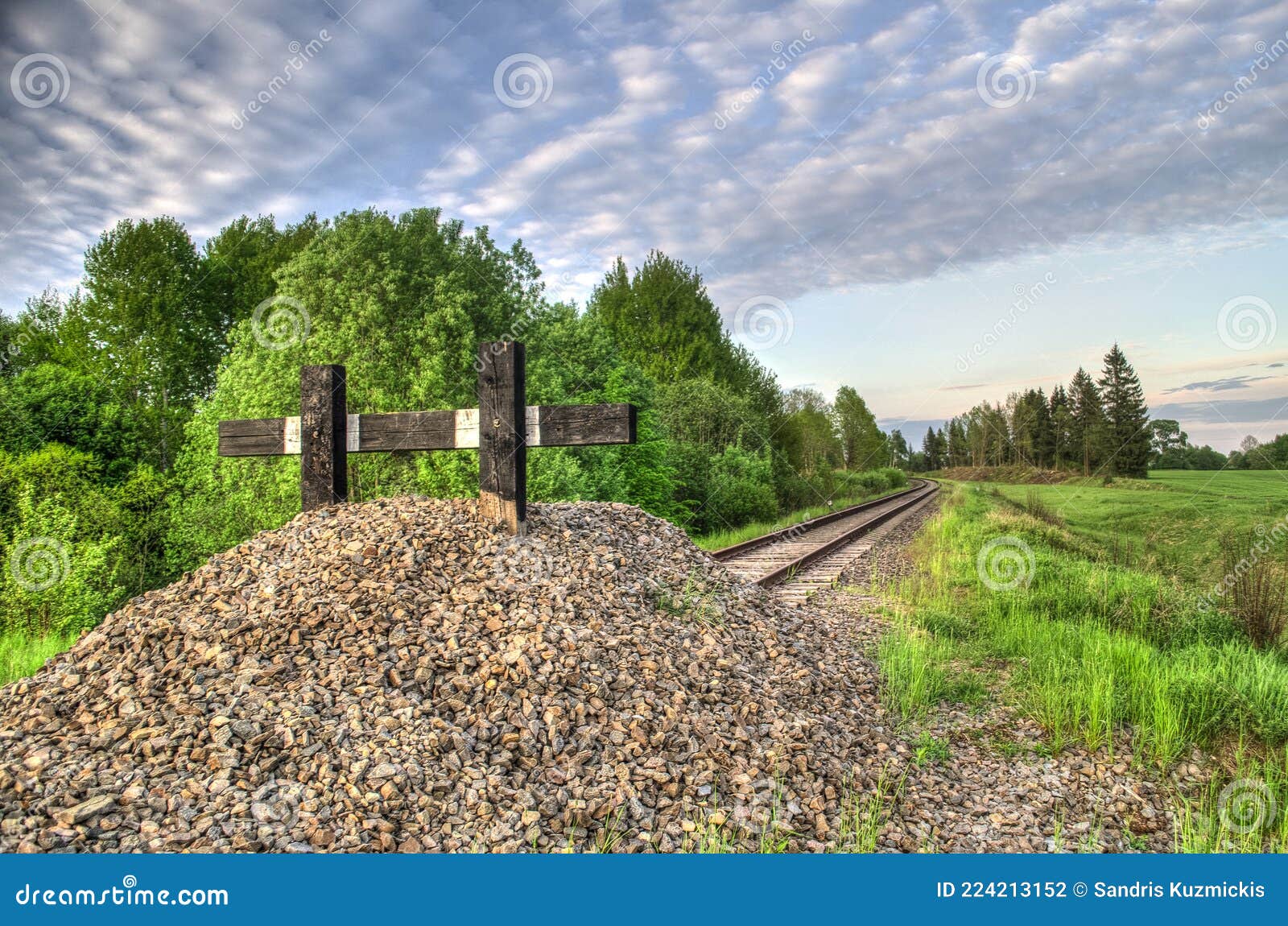 Barrier, End of Railway Tracks Stock Photo - Image of countryside, line ...