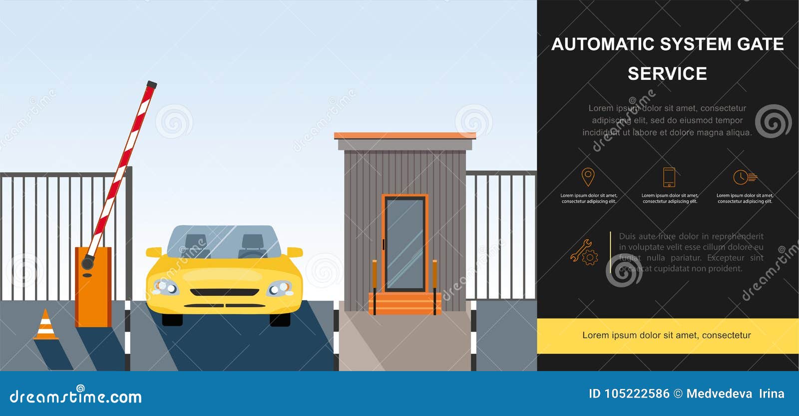 Barrier Gate Automatic System Stock Vector - Illustration of cargo ...