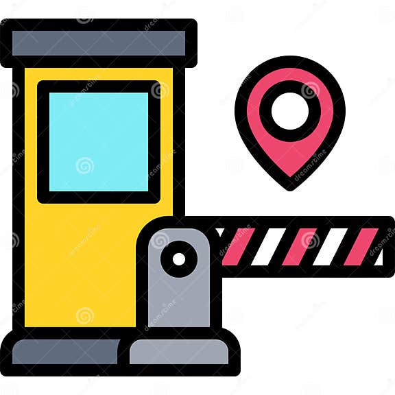 Barrier Gate Icon, Location Map and Navigation Vector Stock Vector ...