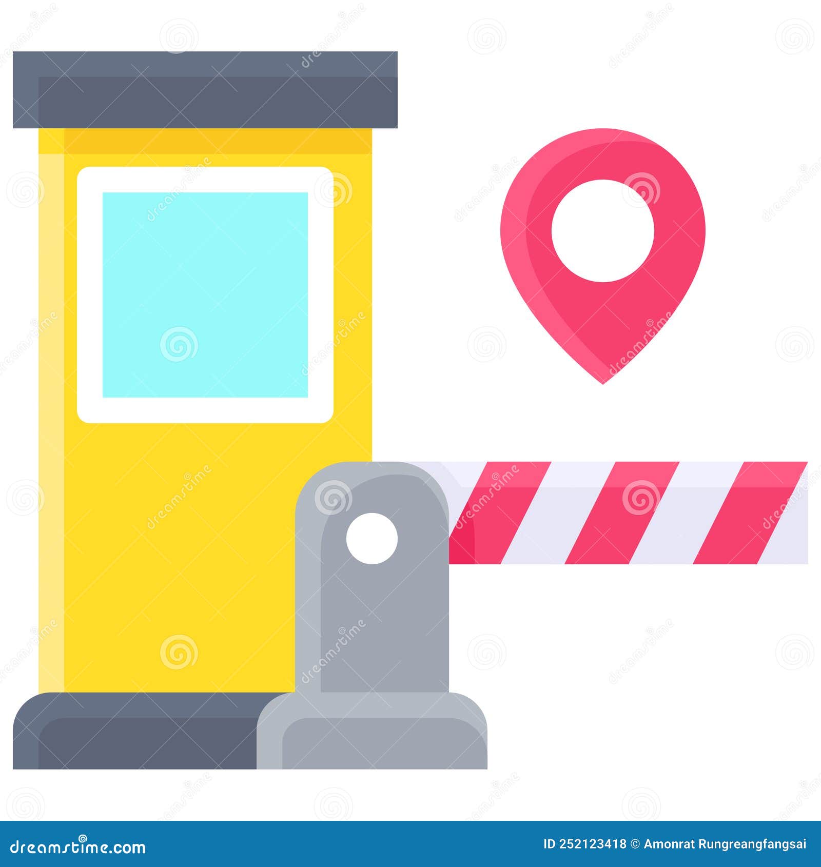 Barrier Gate Icon, Location Map and Navigation Vector Stock Vector ...