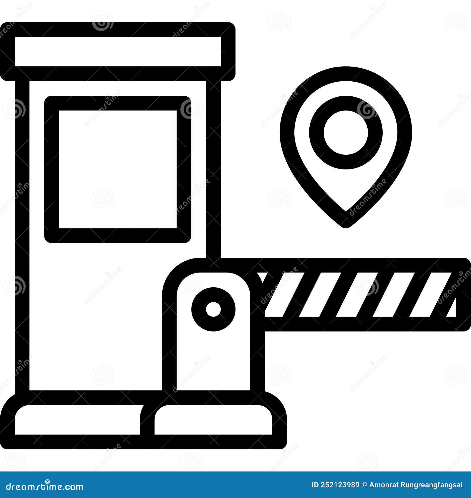 Barrier Gate Icon, Location Map and Navigation Vector Stock Vector ...