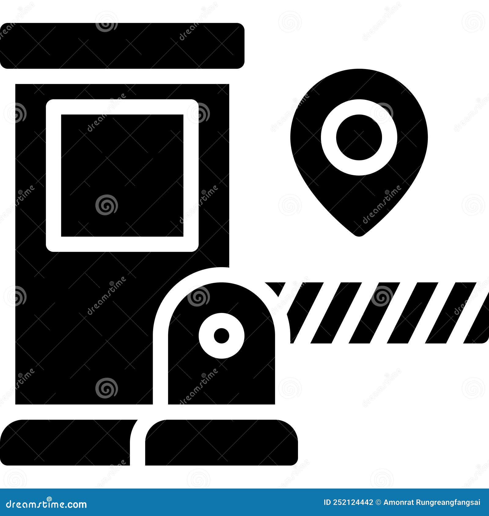 Barrier Gate Icon, Location Map and Navigation Vector Stock Vector ...