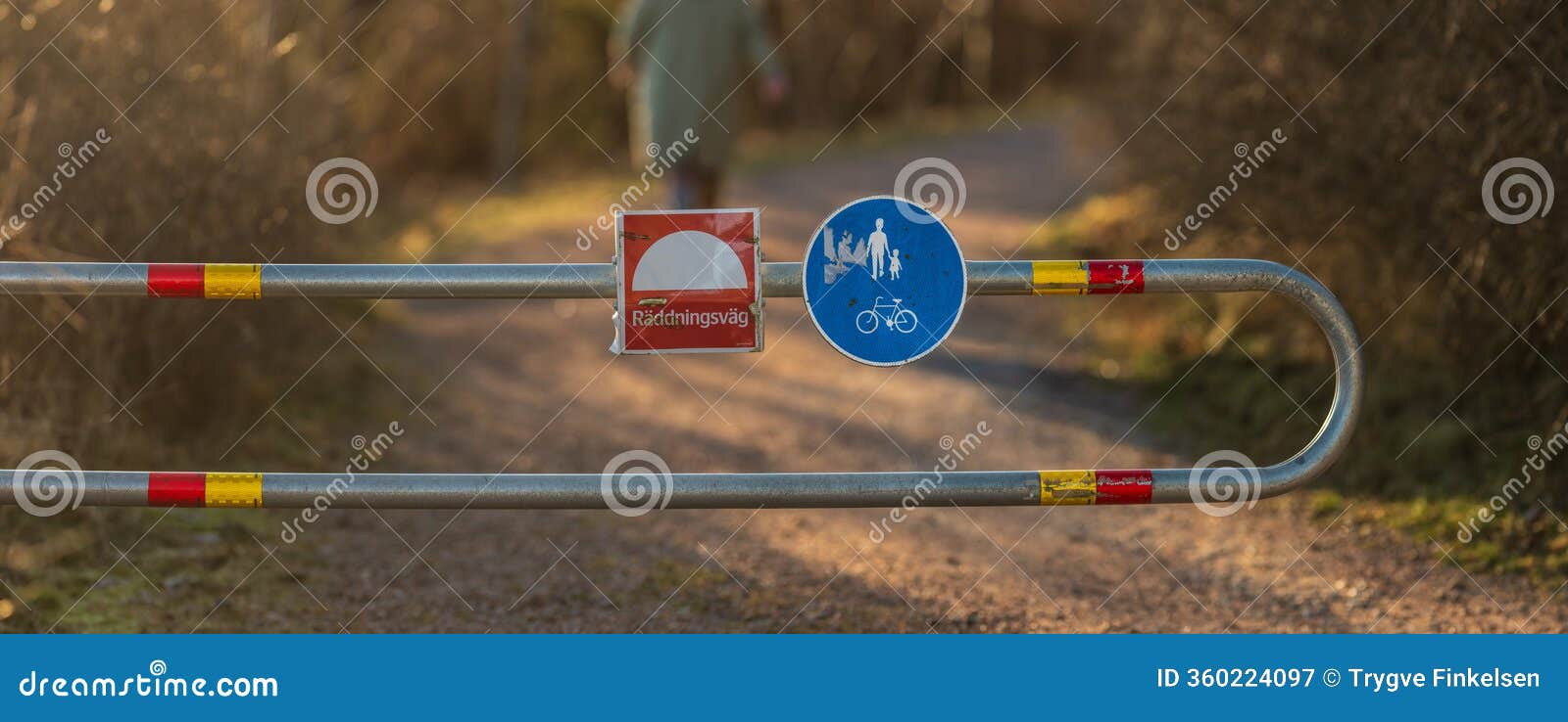 Barrier Gate with Signs on Dirt Path.. Stock Image - Image of barrier ...