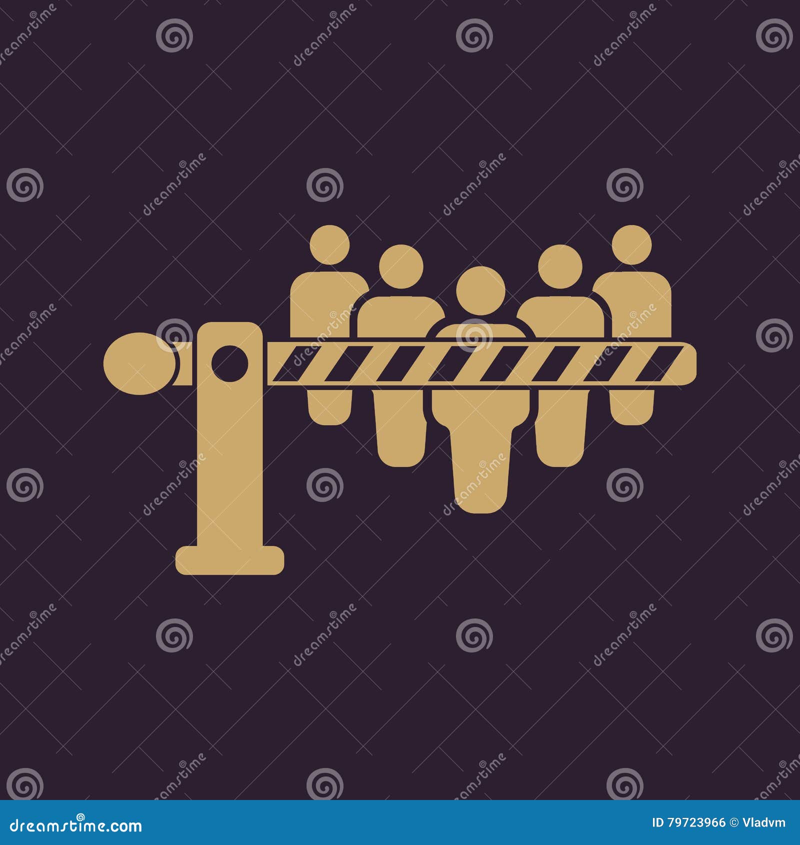 The Barrier Icon. Roadblock and Borderline, Stop, Checkpoint Symbol ...