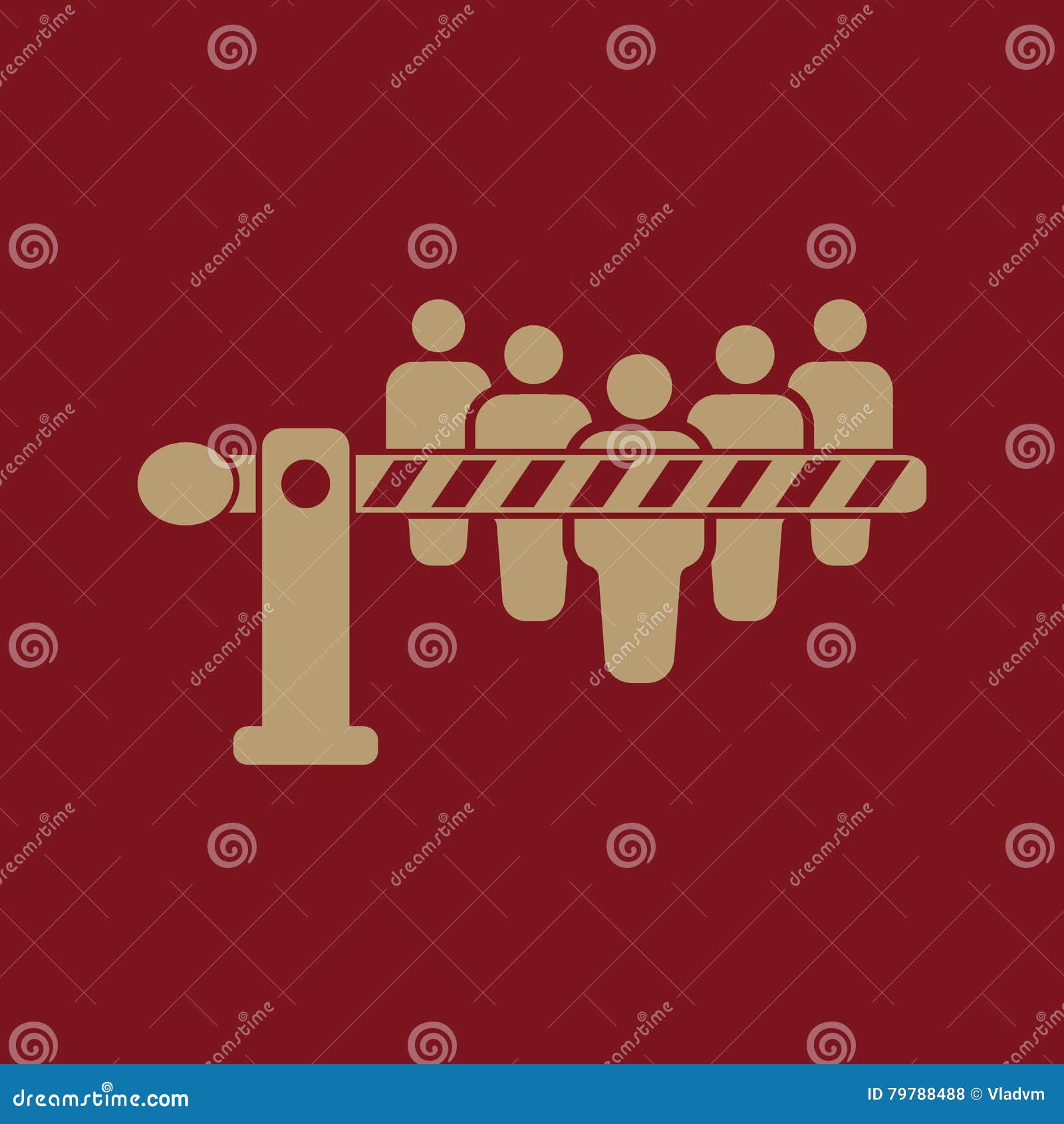 The Barrier Icon. Roadblock and Borderline, Stop, Checkpoint Symbol ...