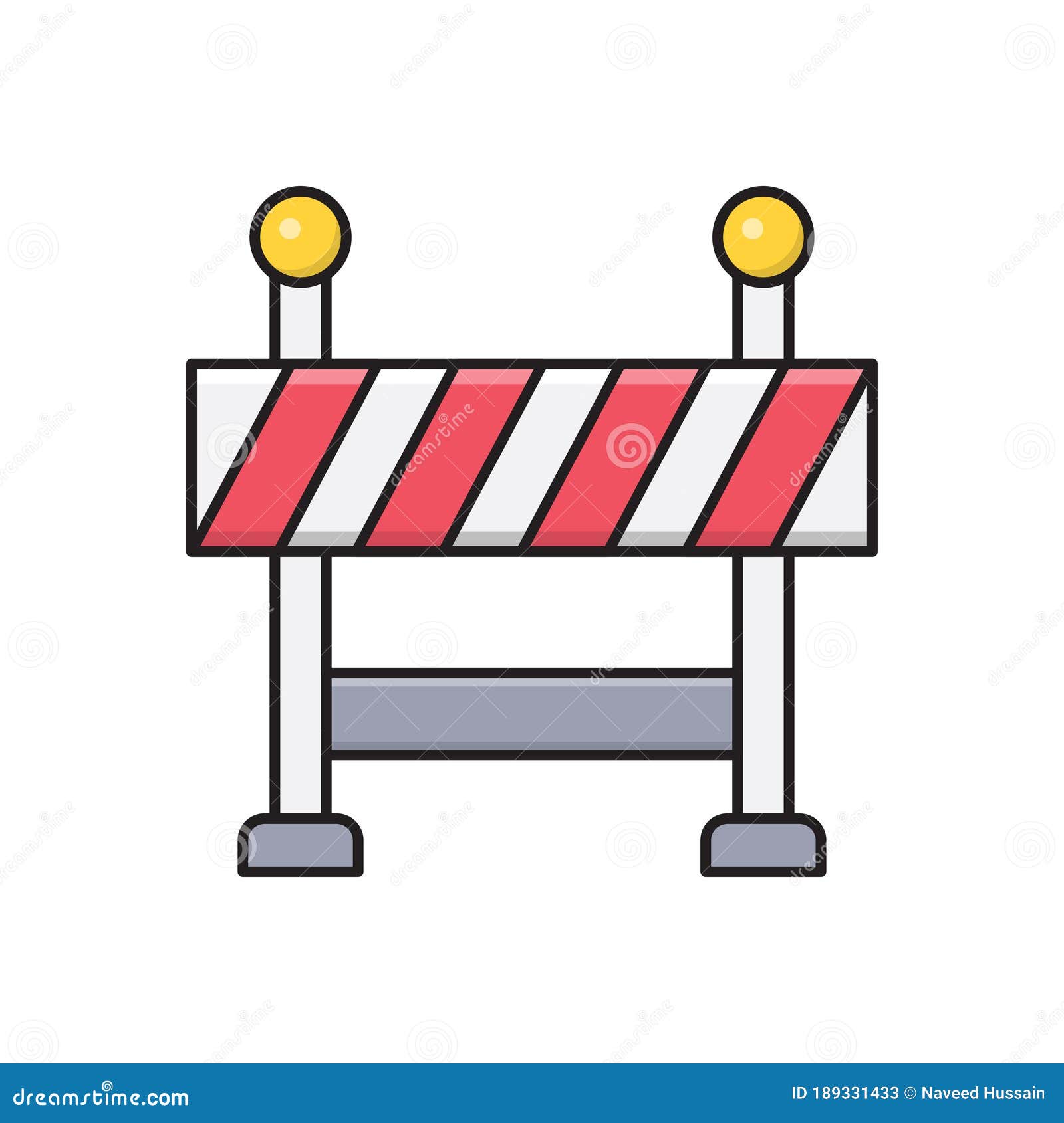 Barrier Vector Color Flat Icon Stock Vector - Illustration of traffic ...
