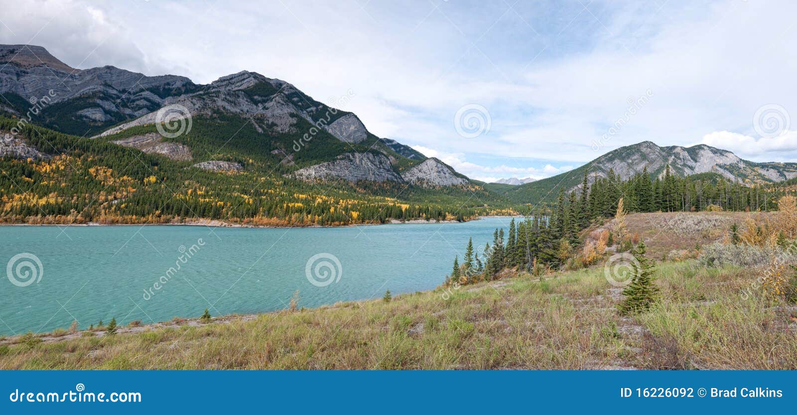 Barrier Lake stock photo. Image of country, colours, autumn - 16226092