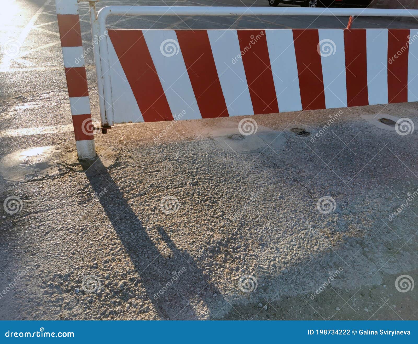 Barrier. Passage is Closed. Driveway Closed. Entry is Prohibited ...