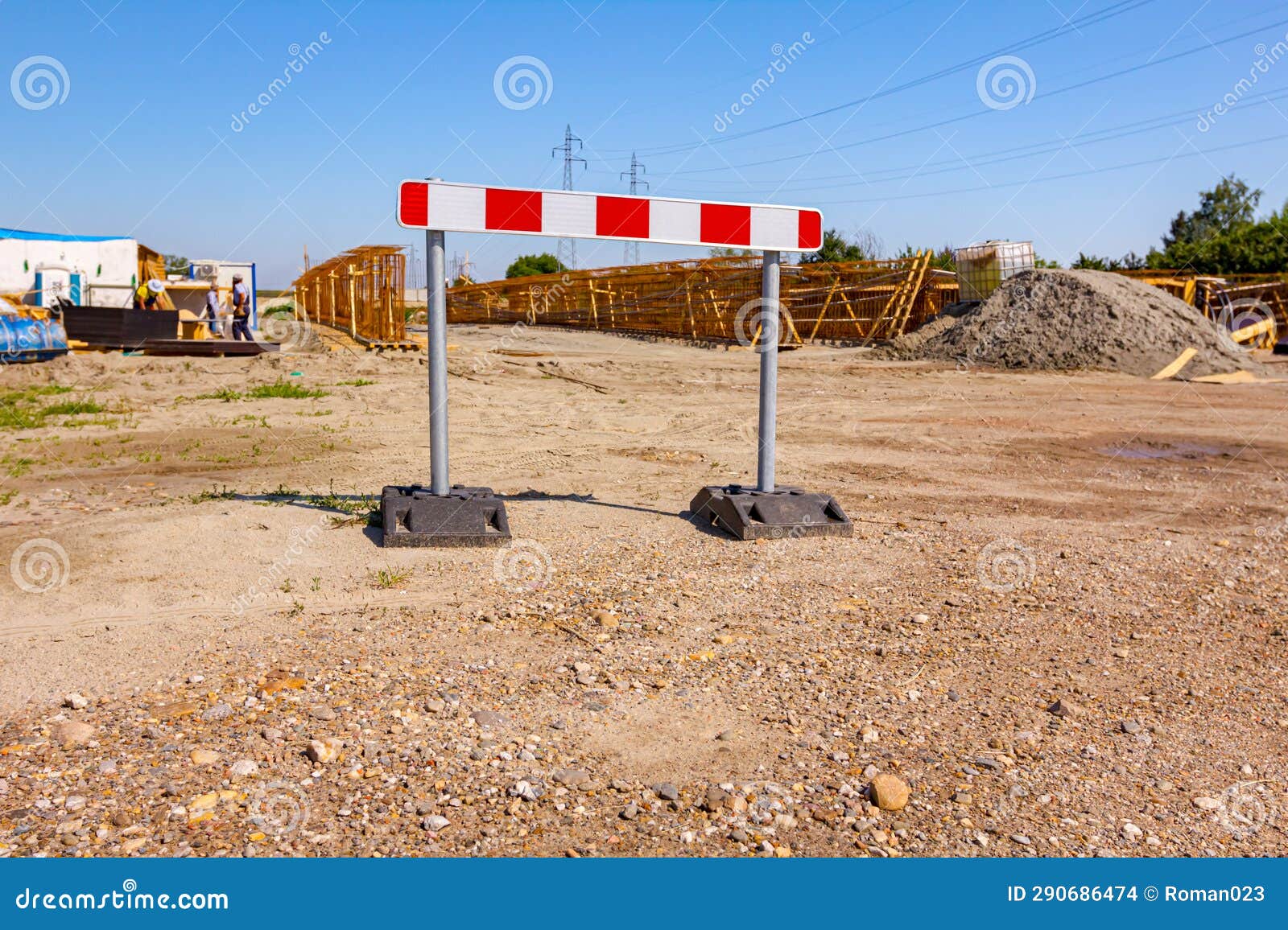 Barrier is Placed at Construction Zone Area Stock Photo - Image of ...