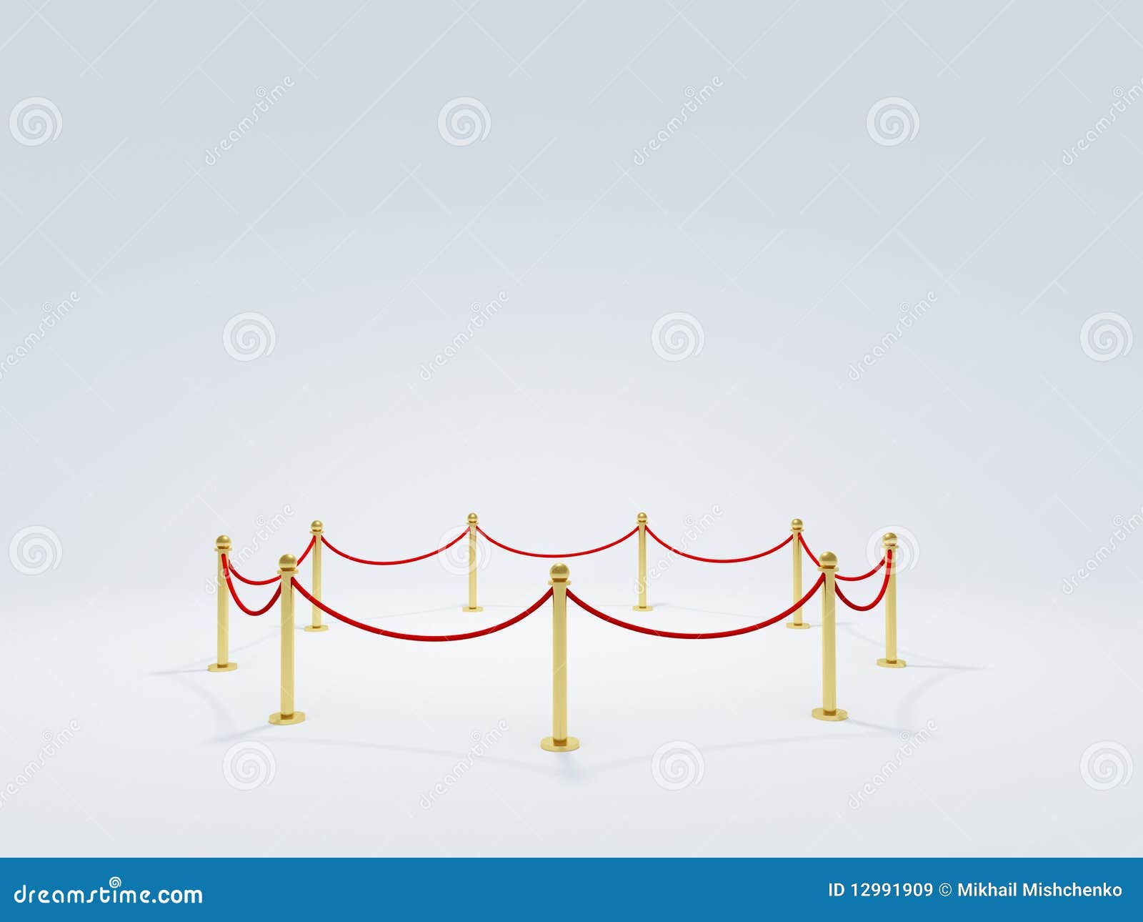 Barrier with red ribbons stock illustration. Illustration of golden ...