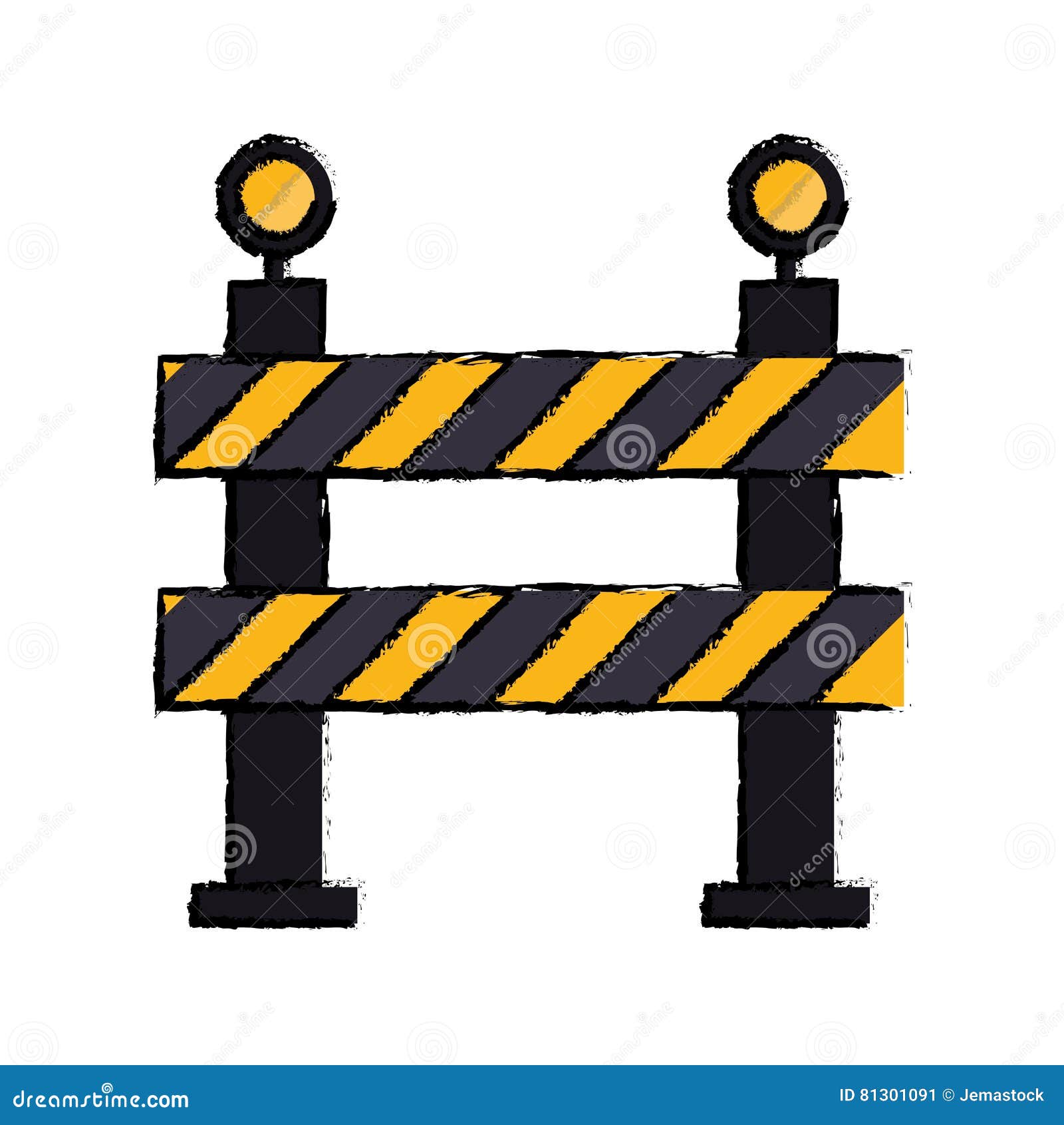 Barrier Restricted Street Stripe Design Drawing Stock Vector ...