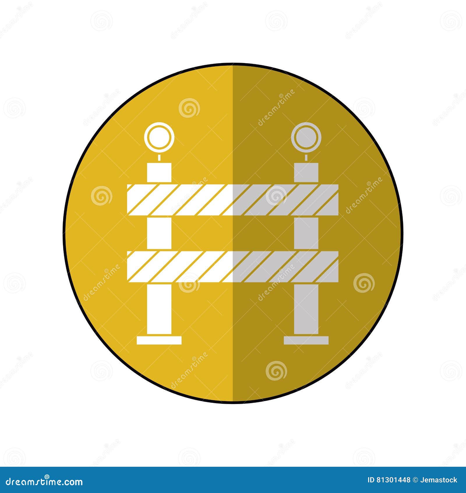 Barrier Restricted Street Stripe Design Drawing Cartoon Vector ...