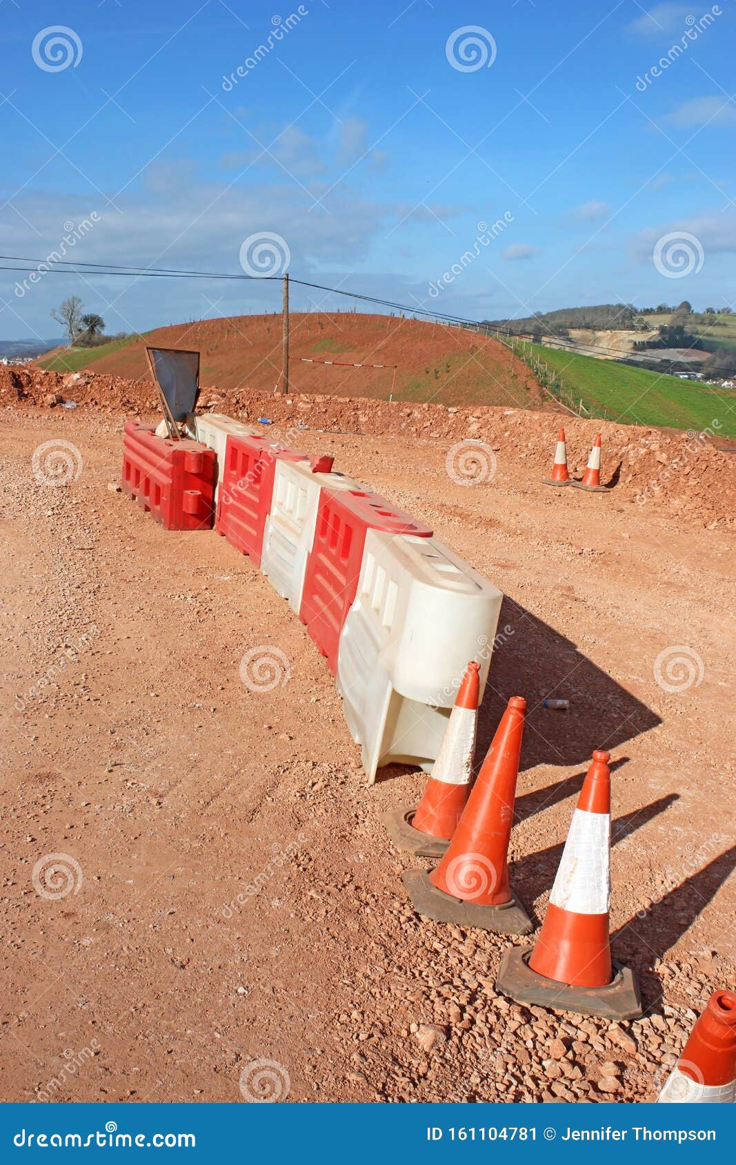 Barrier on a Road Construction Site Stock Image - Image of andcones ...